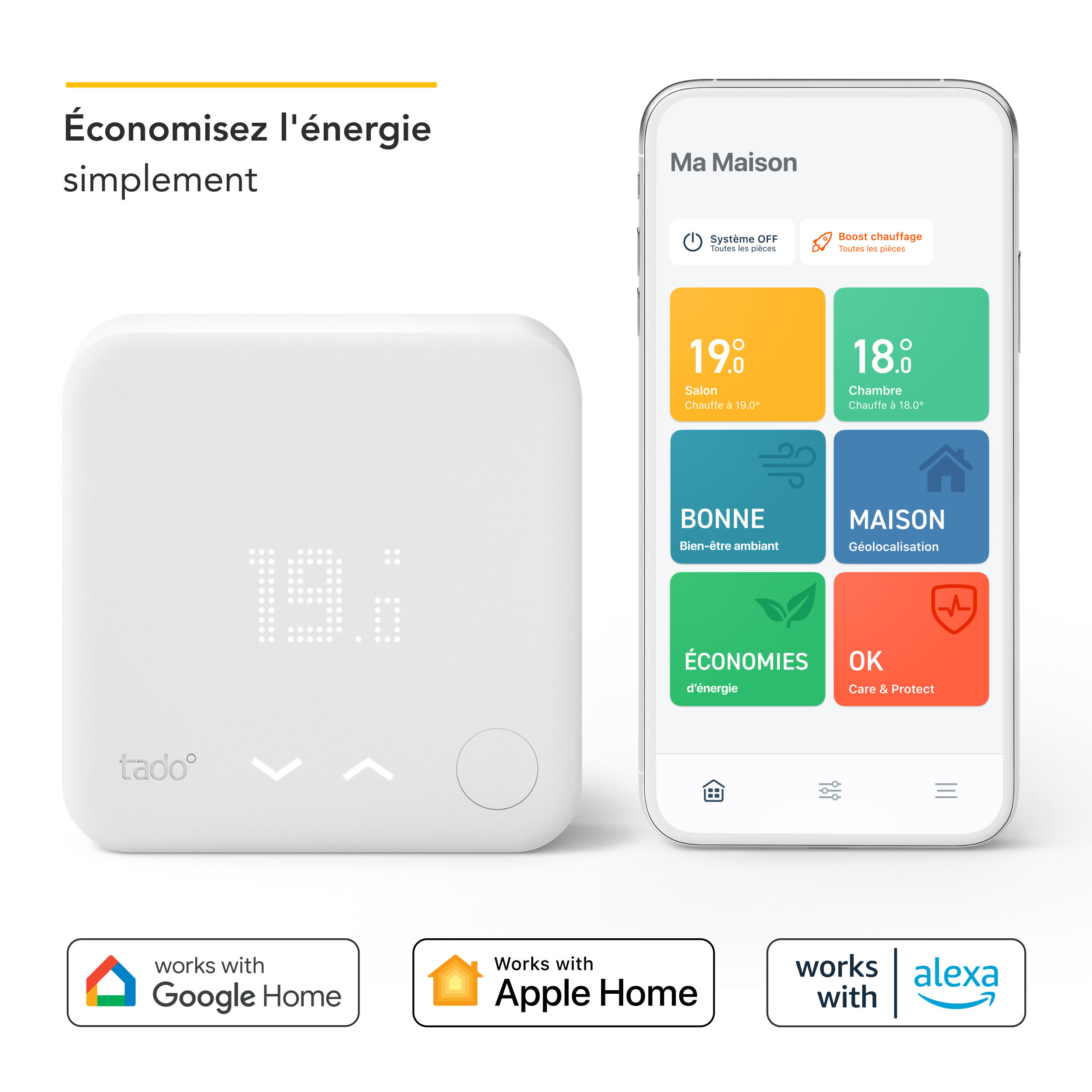 Thermostat filaire kit V3 + plaque TADO | Leroy Merlin