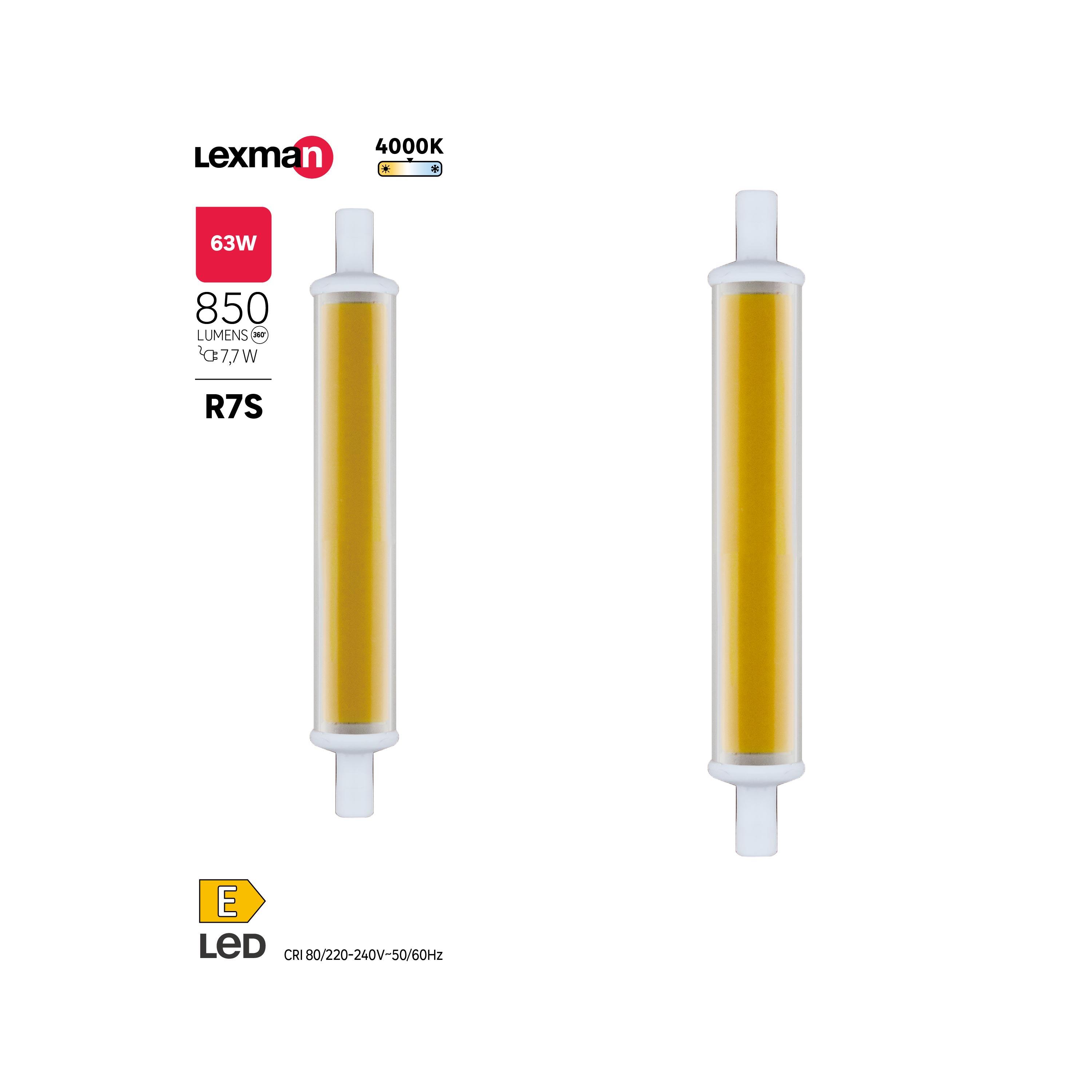 Bombilla LED filamento R7S 850 lm blanco neutro | Leroy Merlin