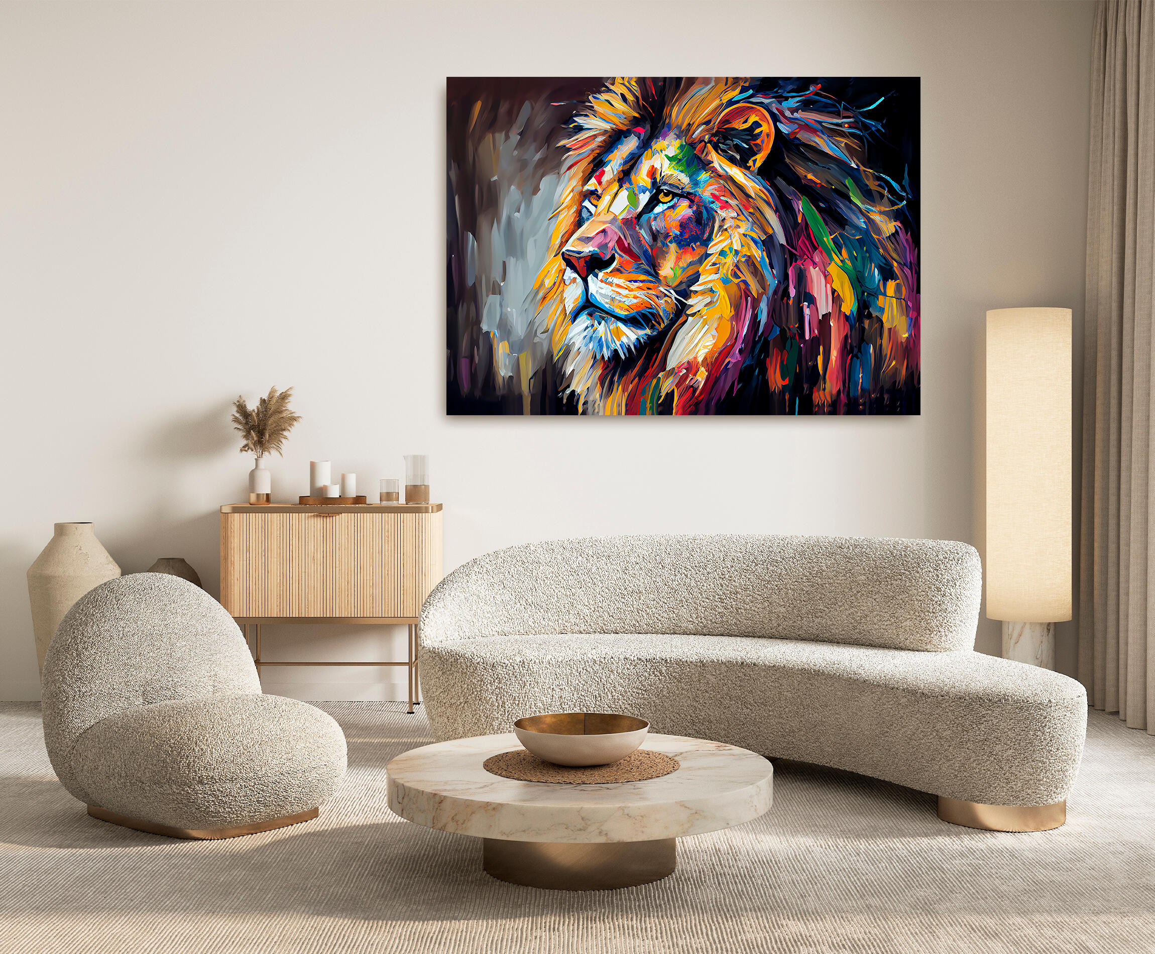 Pintura impresa sin marco Leon paint 100x140cm | Leroy Merlin