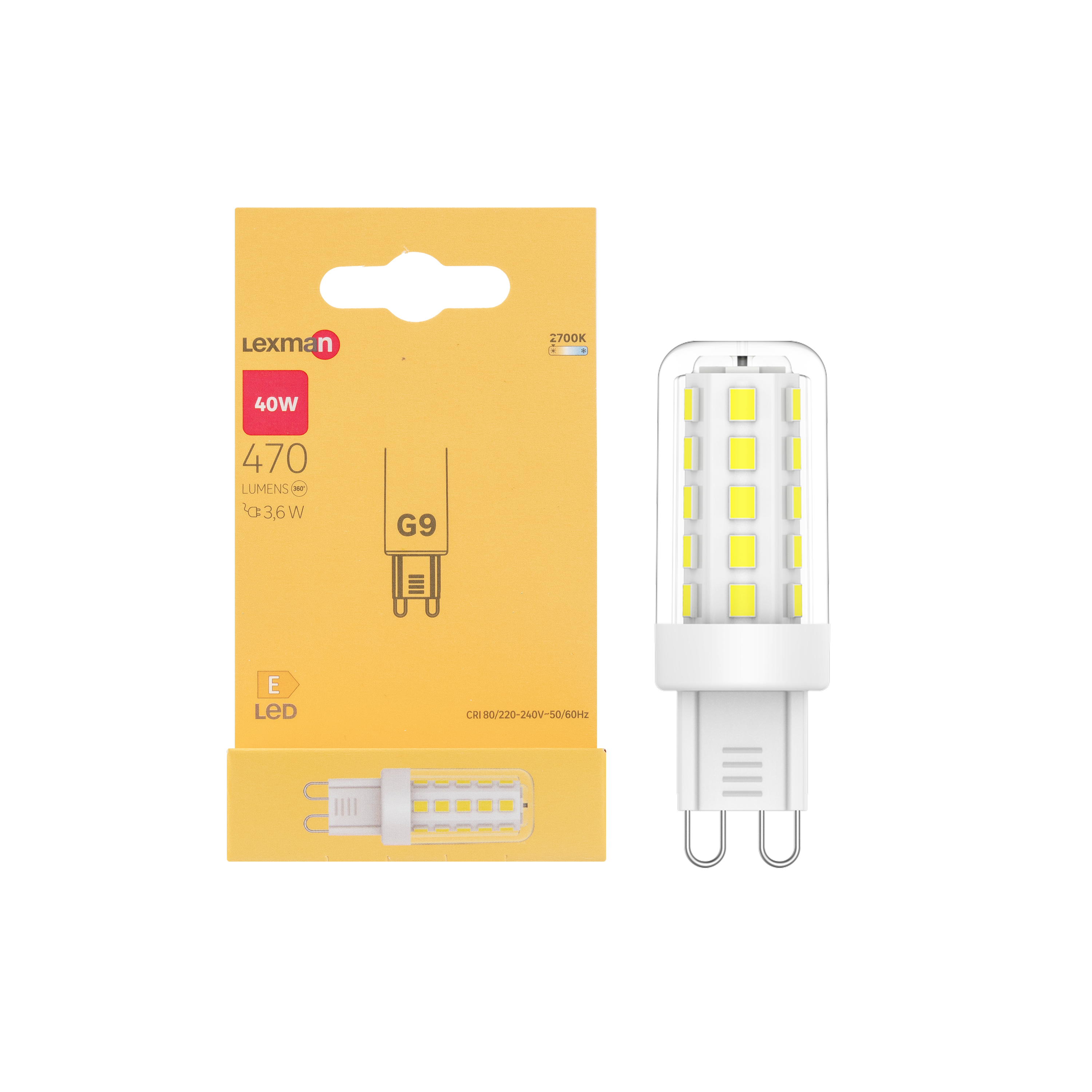 Ampoule led, capsule G9, 470lm = 40W, blanc chaud, LEXMAN | Leroy Merlin