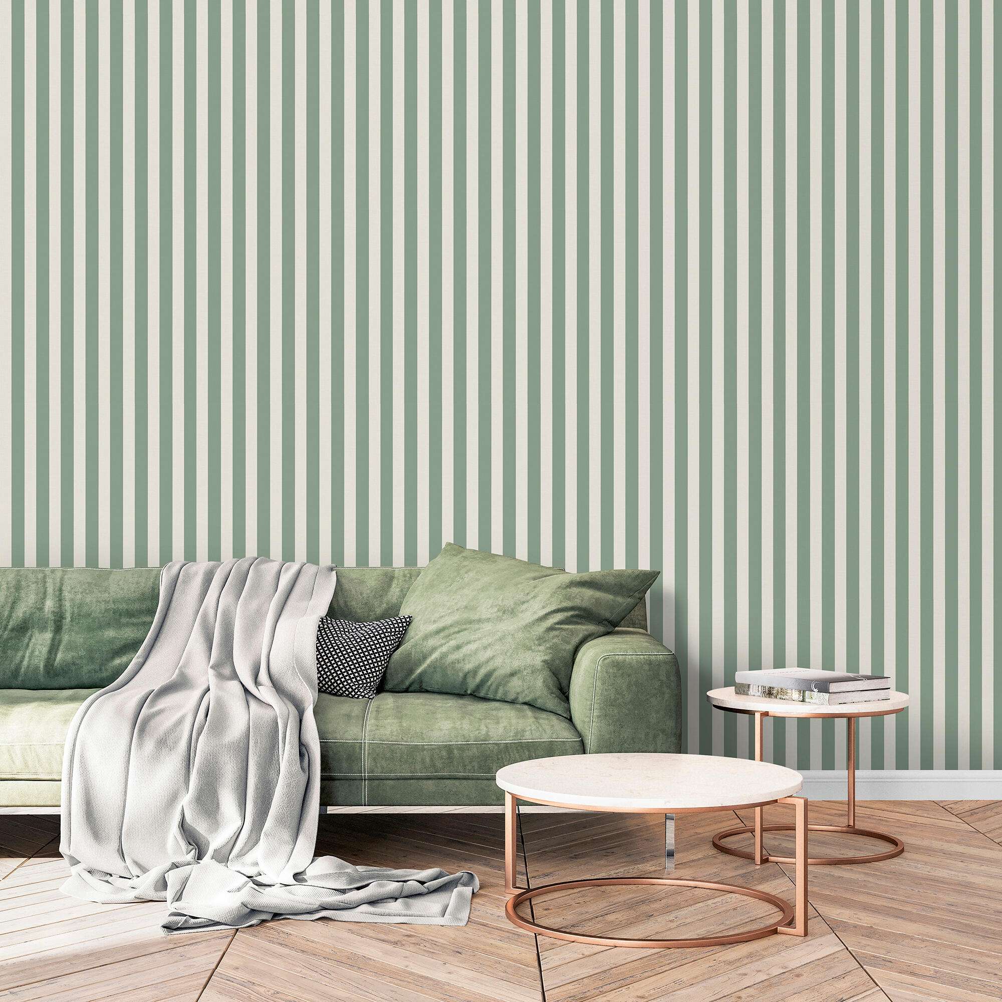 Papel pintado TNT aplicación cola en pared Geométrico Raya printemps ...