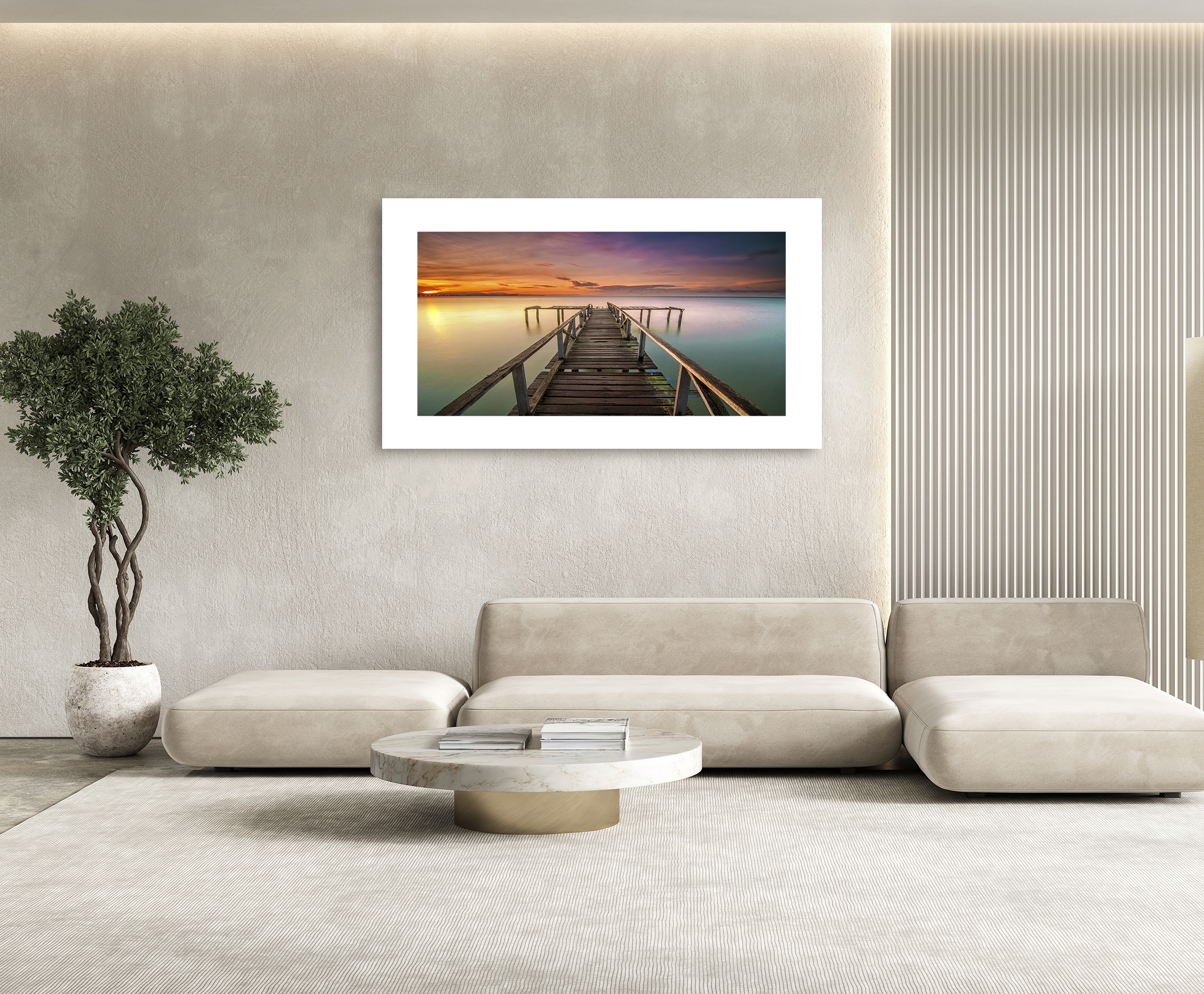 Cuadro con marco Embarcadero Ii 140 cm x 80 cm | Leroy Merlin