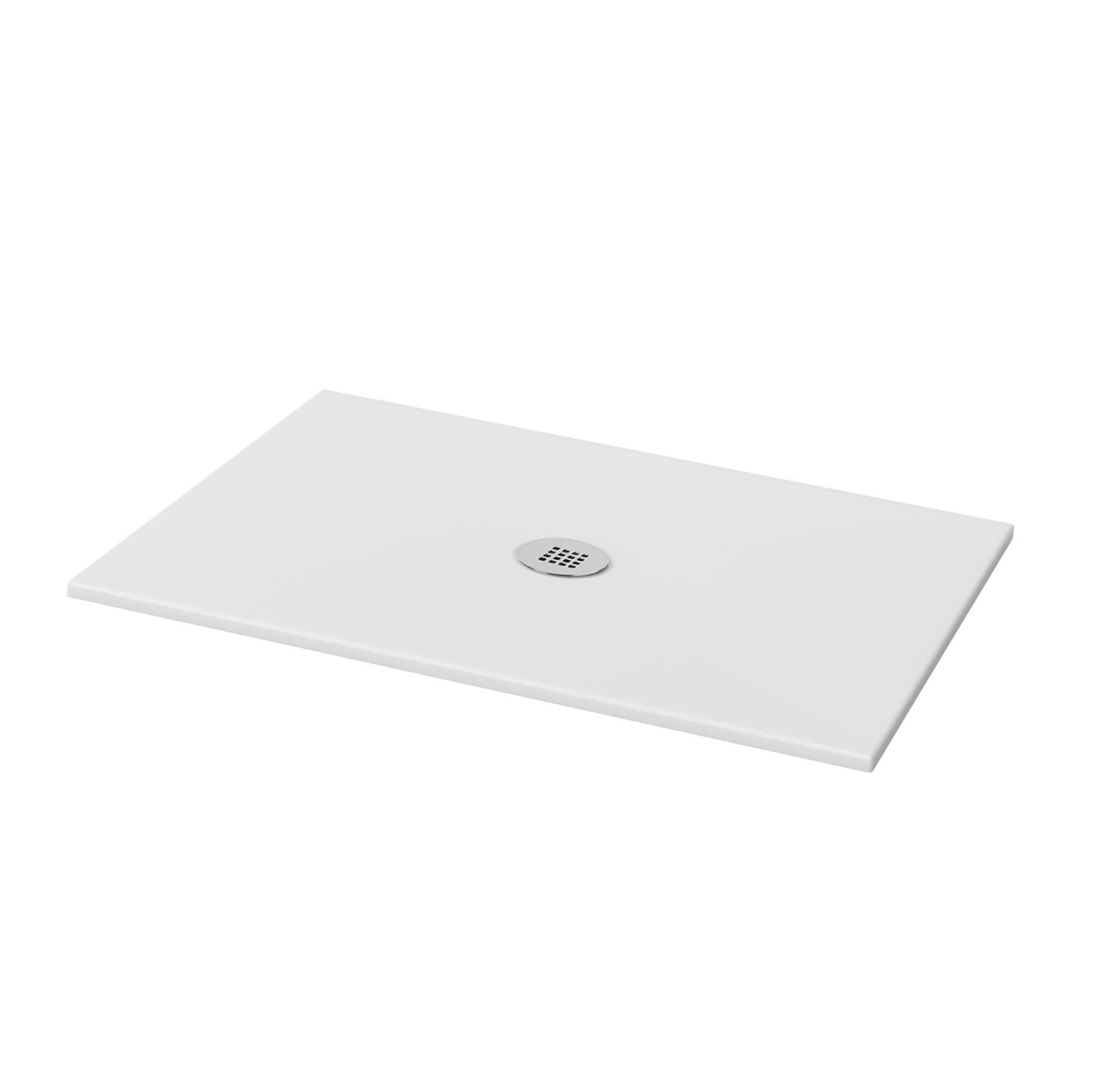 Piatto doccia in ceramica extra slim bianco L 100 x L 80 cm opaco ...