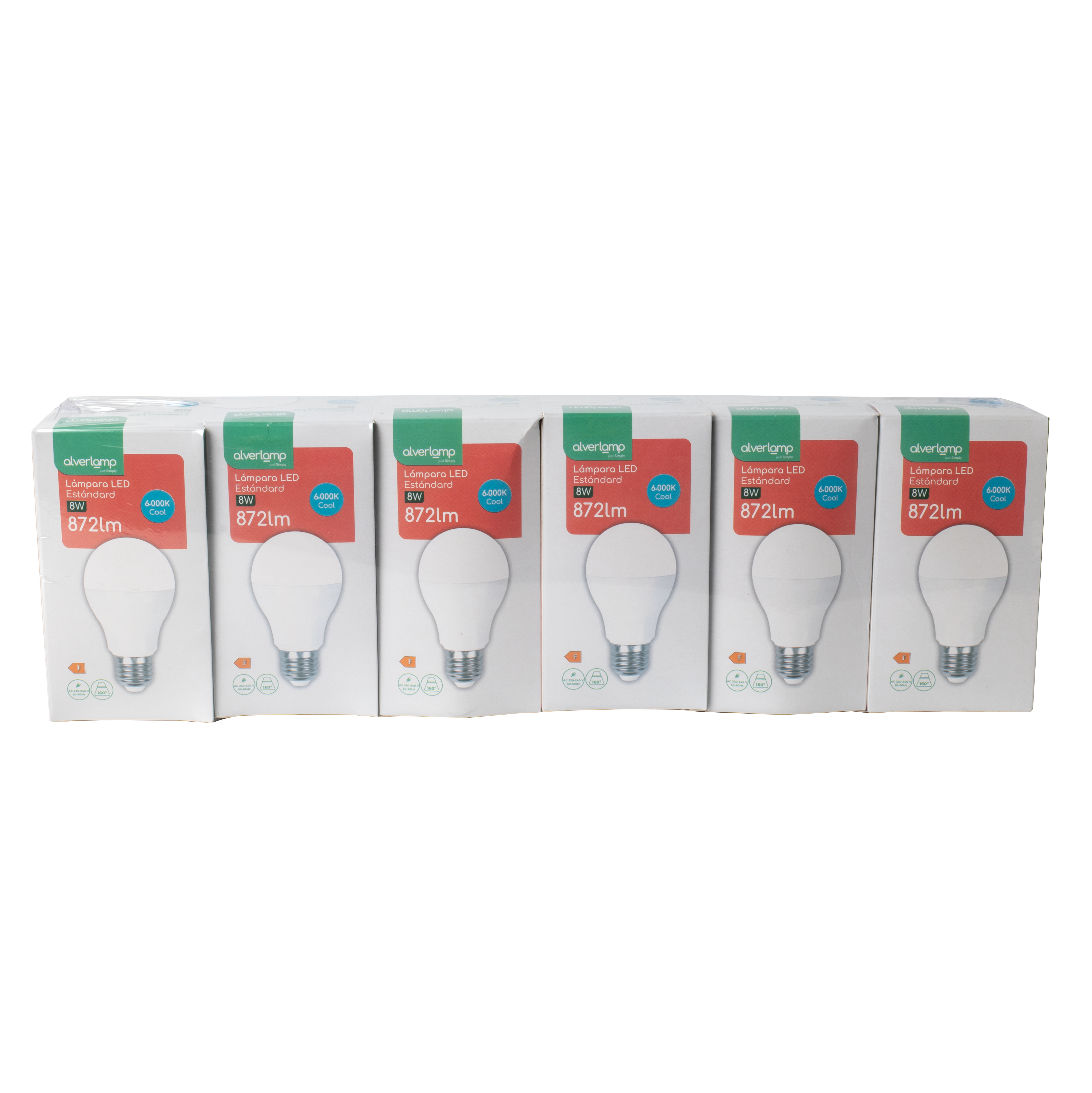 Pack de 6 bombillas E27 estándar 8W blanco frío | Leroy Merlin