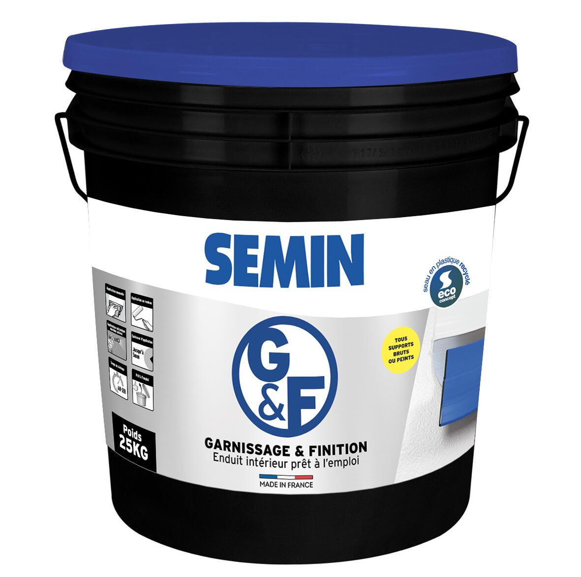 Enduit prêt à l’emploi de garnissage et de finition G&F SEMIN 25kg ...