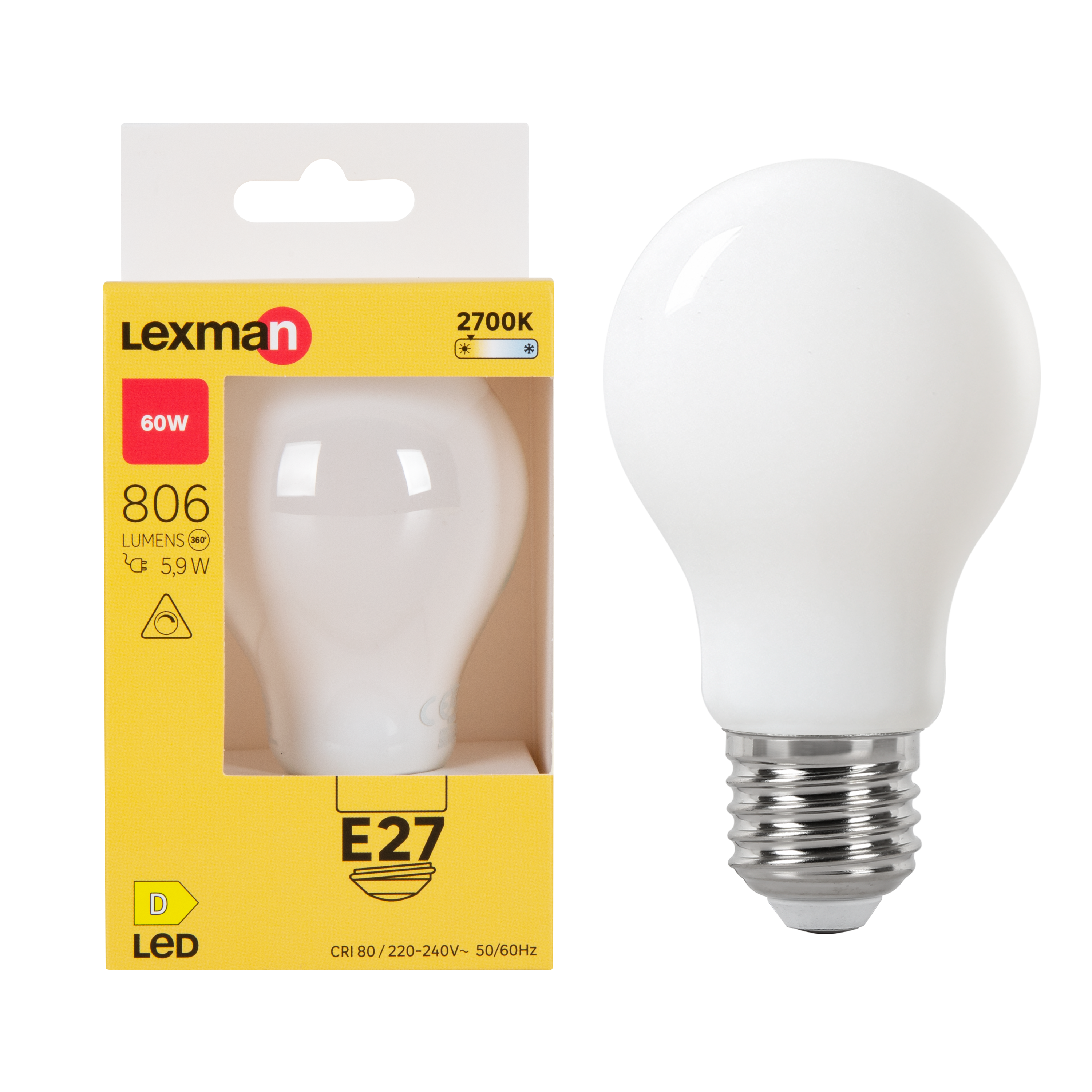 Żarówka LED E27 5,9 W 806 lm Ciepła biel Lexman - Leroy Merlin