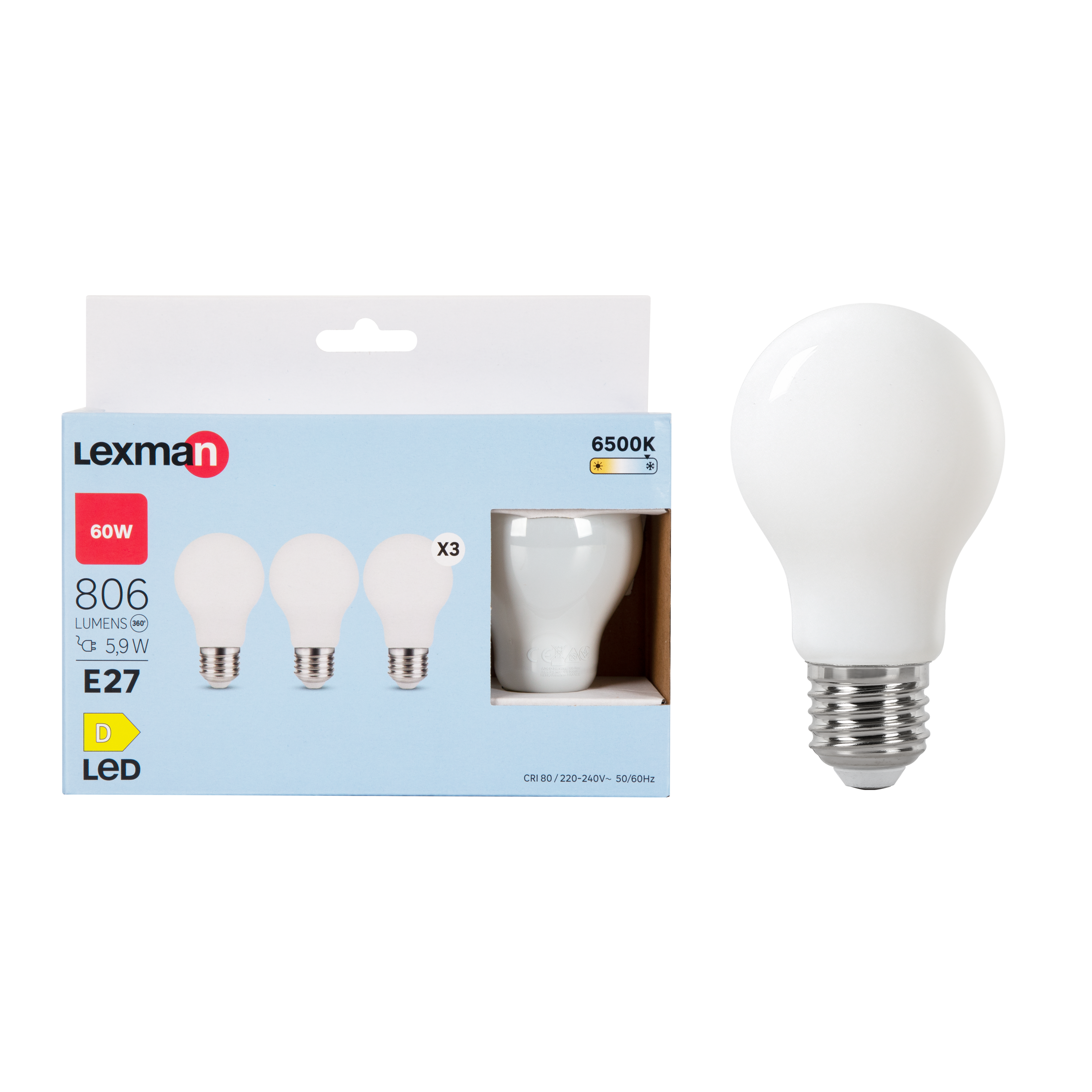 Pack de 3 bombillas LED filamento E27 estándar 806 lm blanco cálido ...
