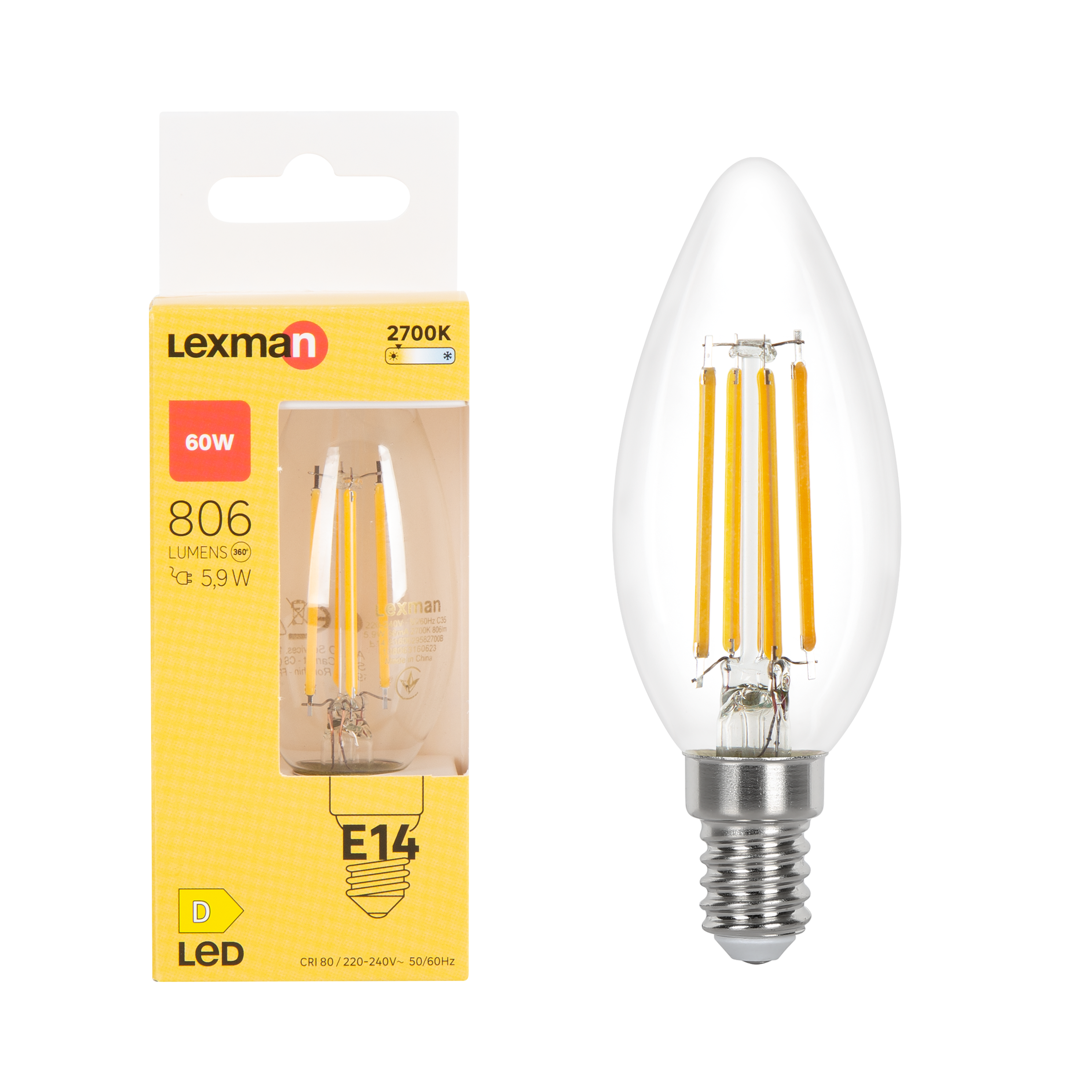 Bombilla led e14 806 lm blanco transparente | Leroy Merlin