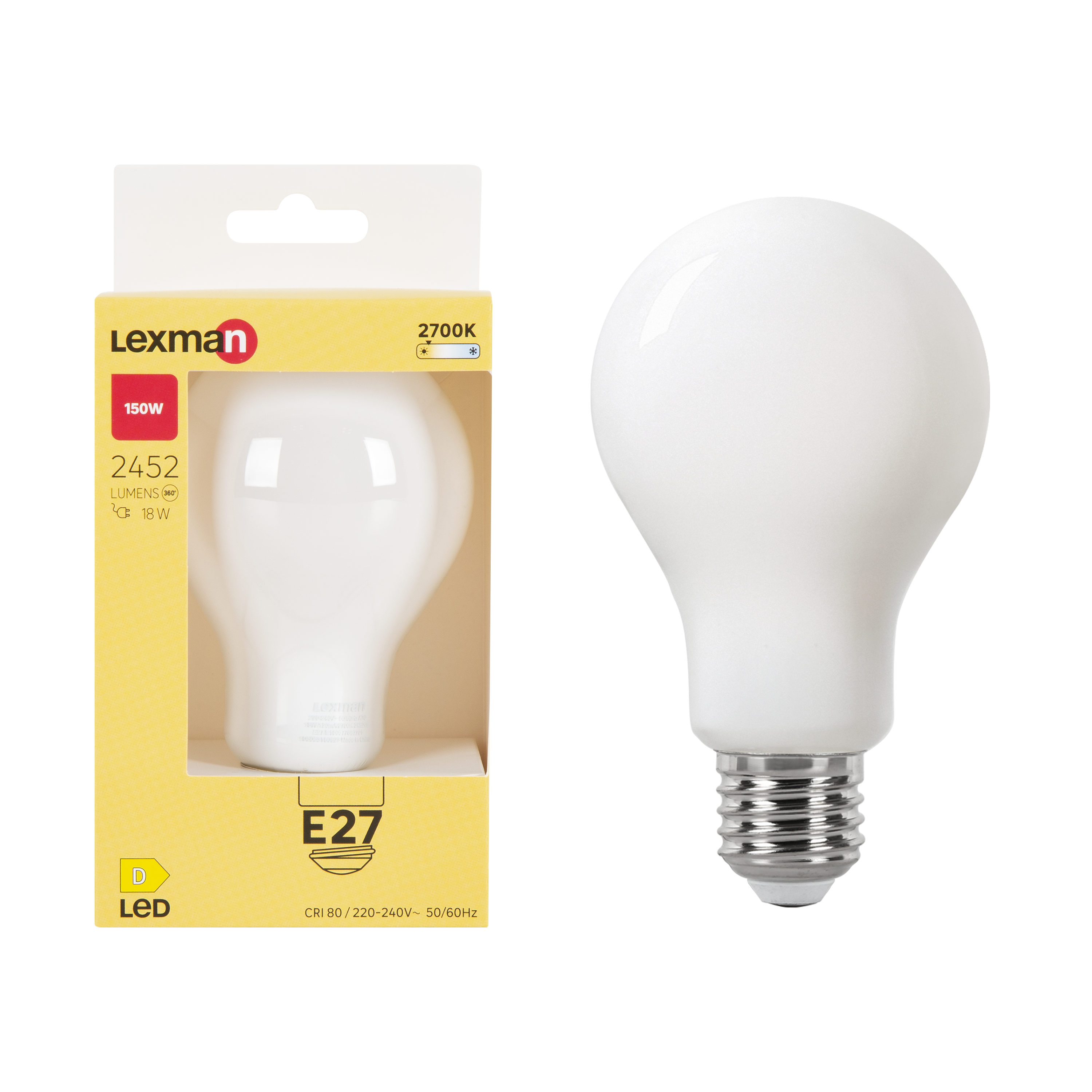 Ampoule led, E27, 2452lm = 150W, blanc chaud, LEXMAN | Leroy Merlin