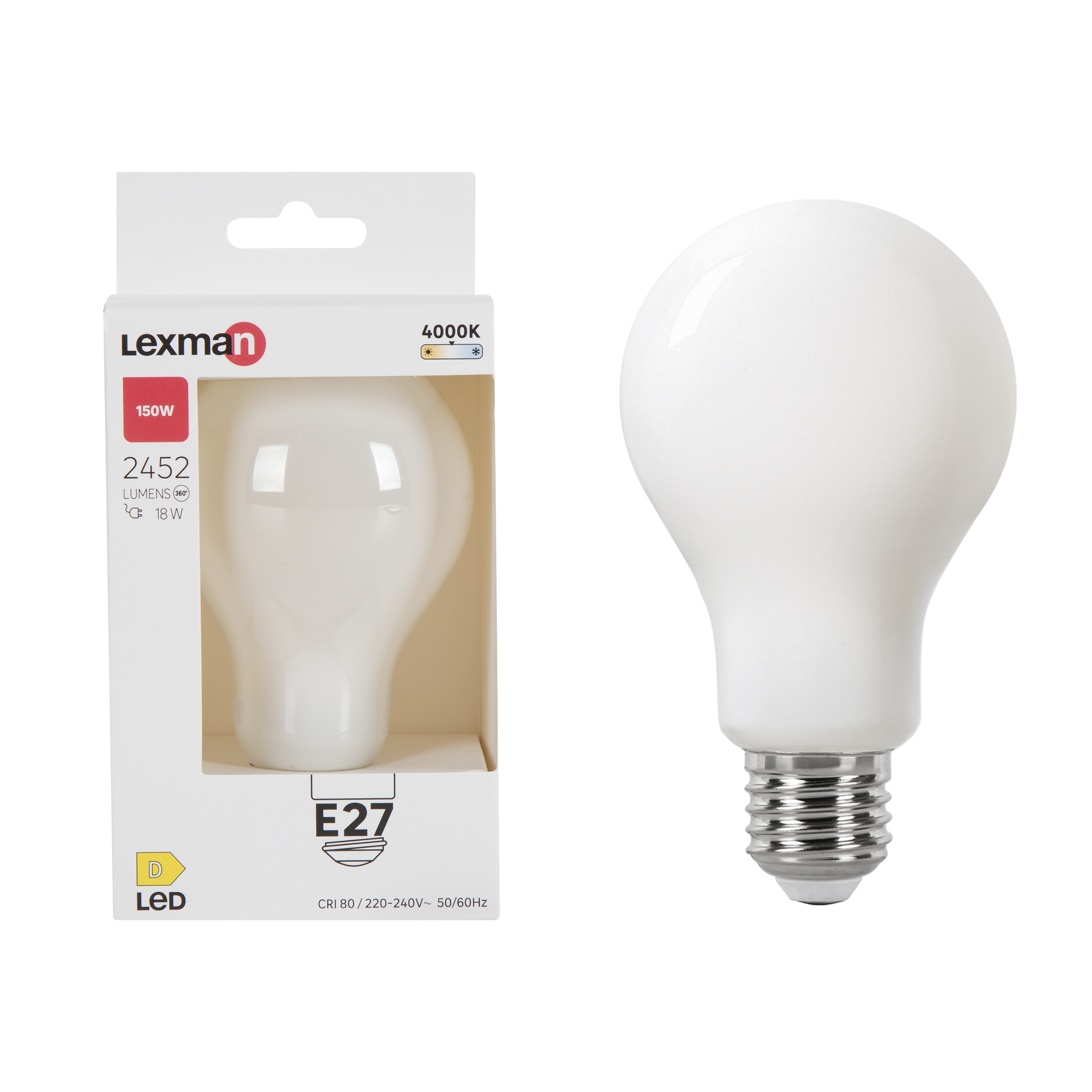 Ampoule led, E27, 2452lm = 150W, blanc neutre, LEXMAN | Leroy Merlin