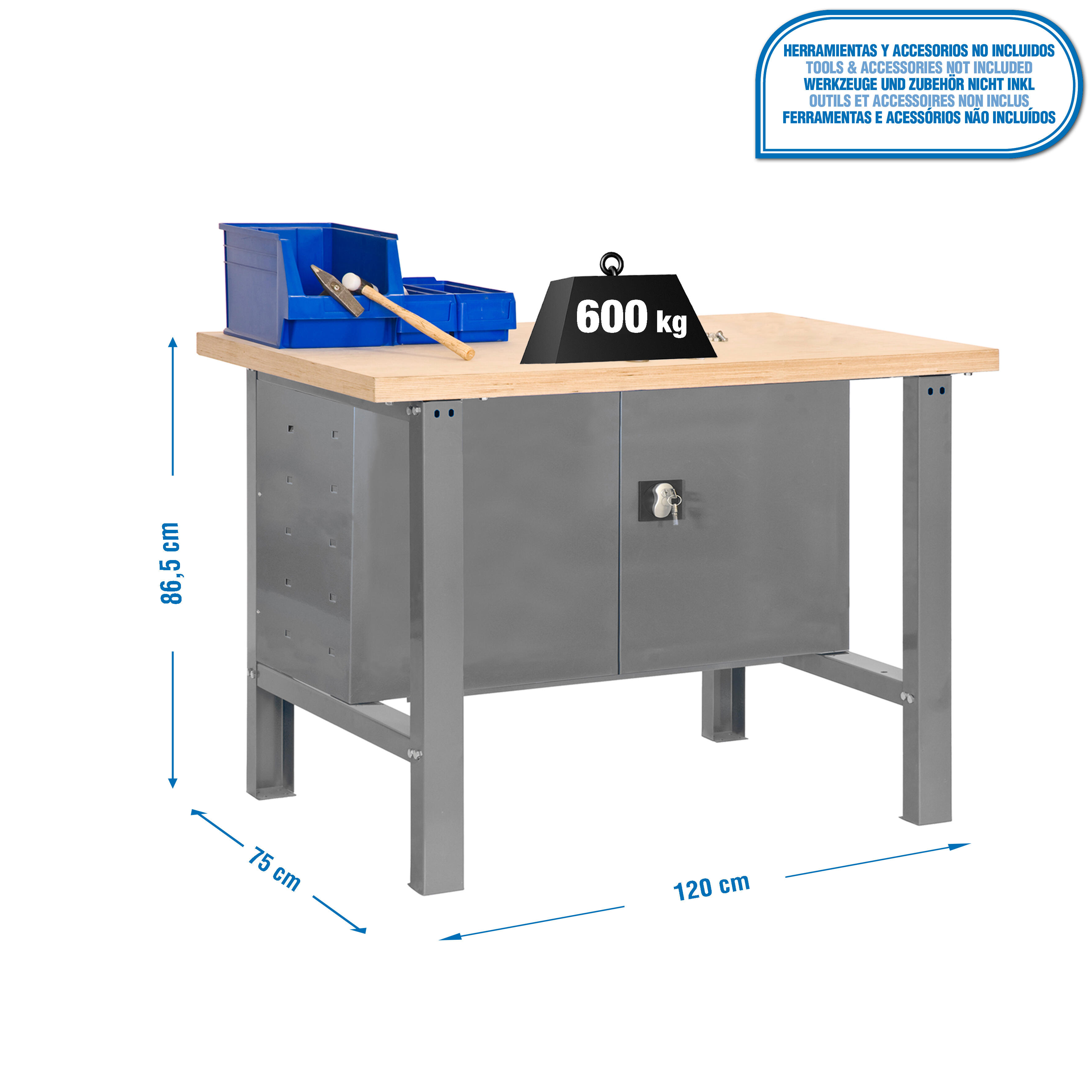 Banco SIMONWORK BT6 mdf cabinet 1200 gris /madera | Leroy Merlin