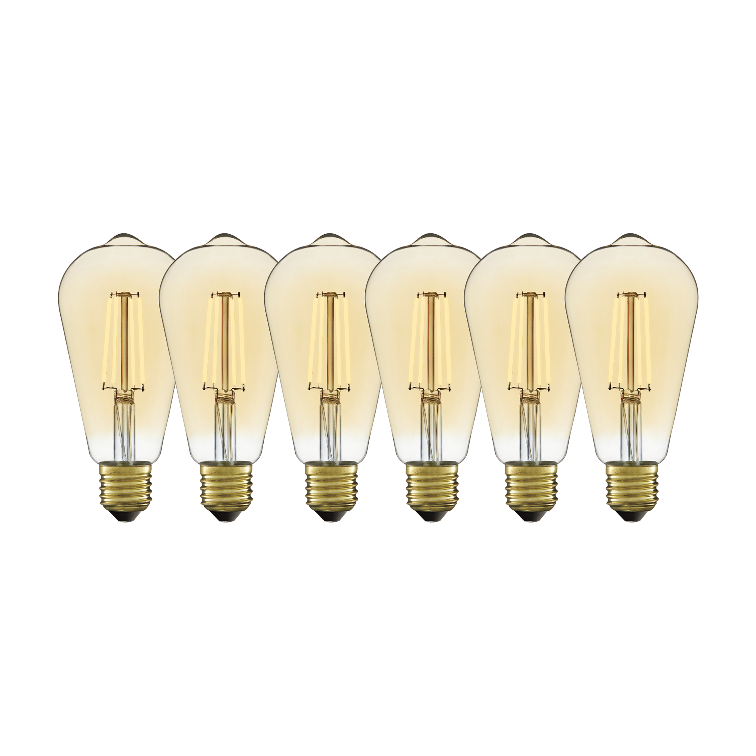 Set da 6 lampadine LED, E27 edison, ambrato, luce calda, 2.7W= 300LM ...