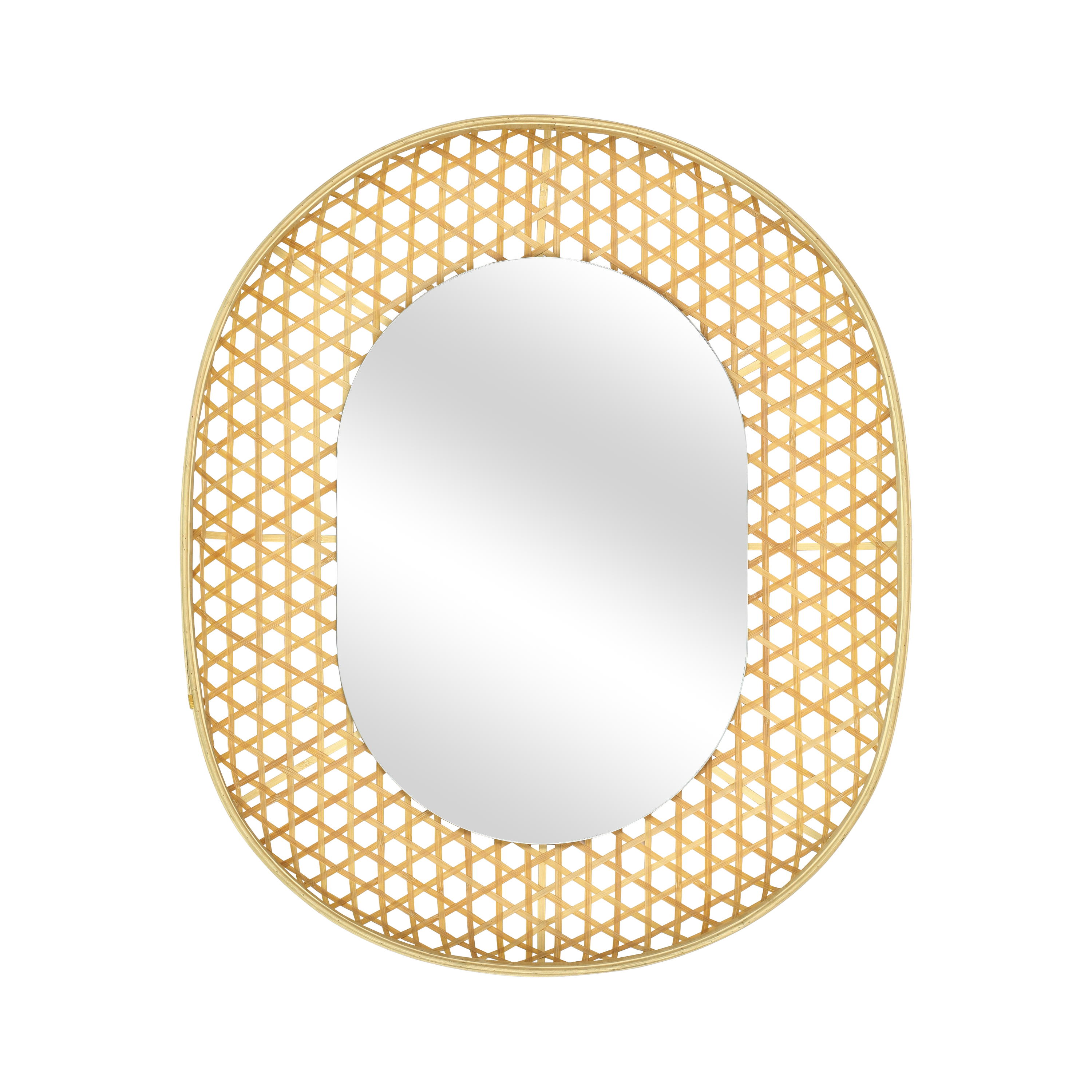 Specchio PALMEIRA ovale in bambù naturale 65 x 78 cm INSPIRE | Leroy Merlin