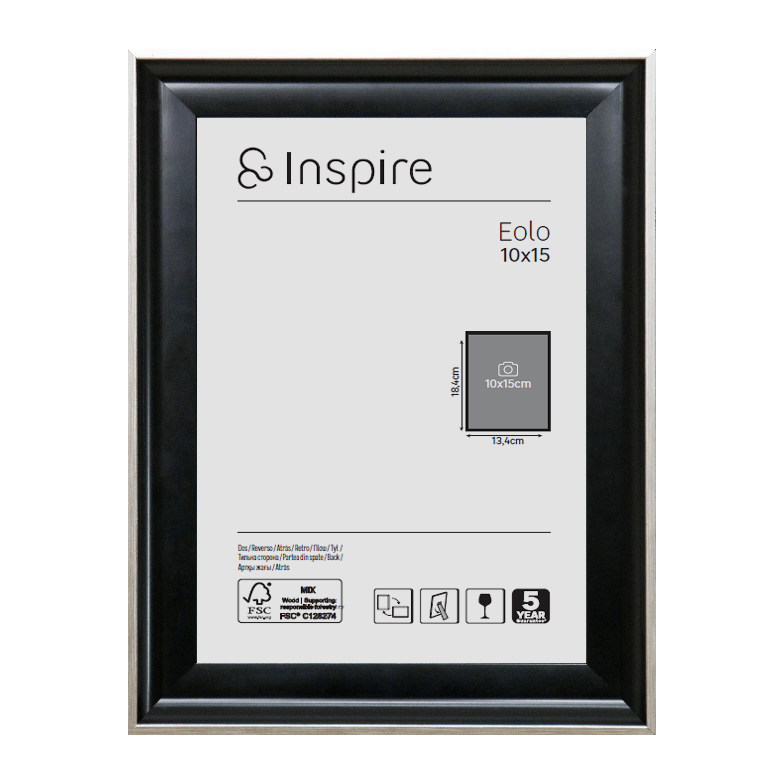 Cornice INSPIRE Eolo nero per foto da 10x15 cm | Leroy Merlin