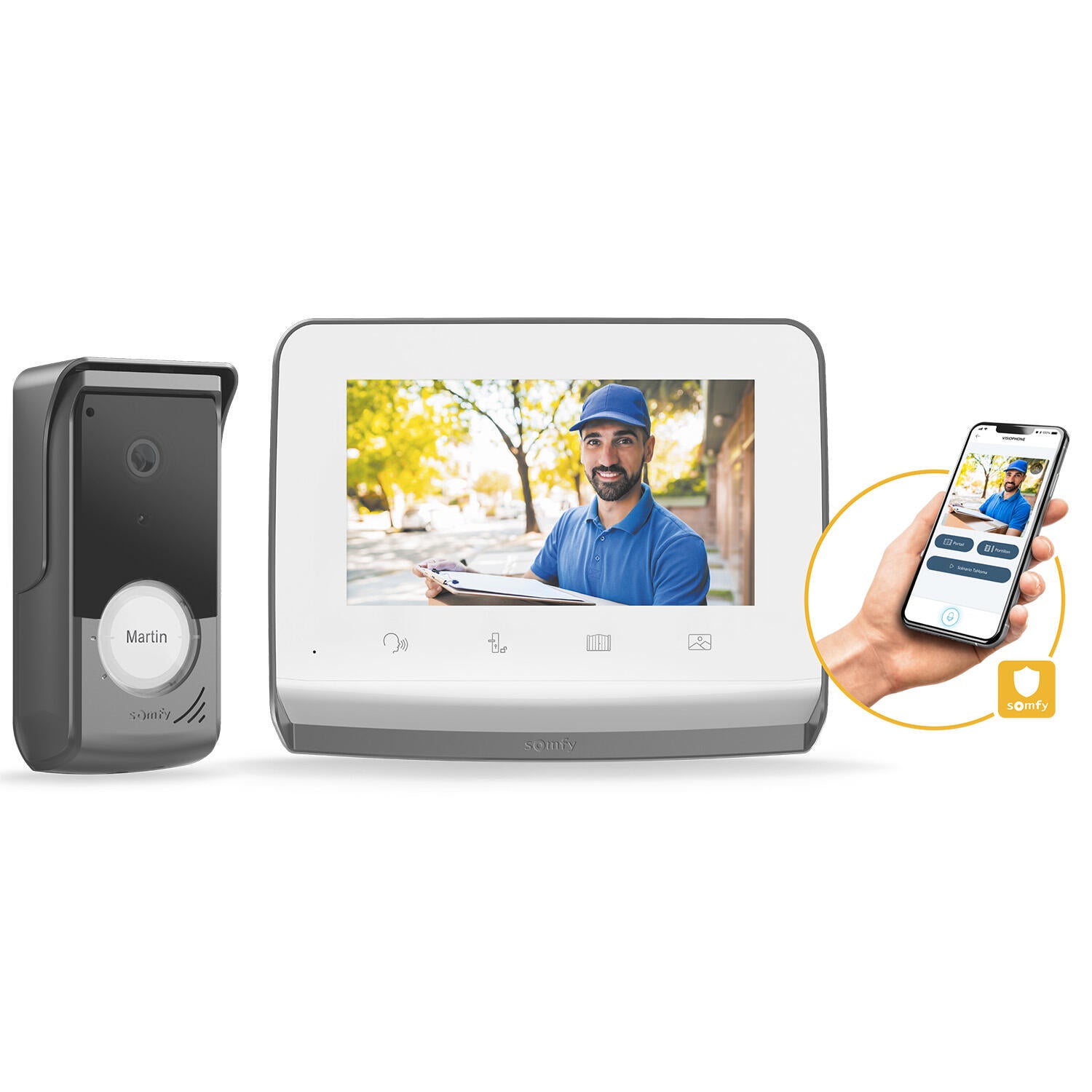 Visiophone filaire connecté V350 SOMFY 1871229 | Leroy Merlin