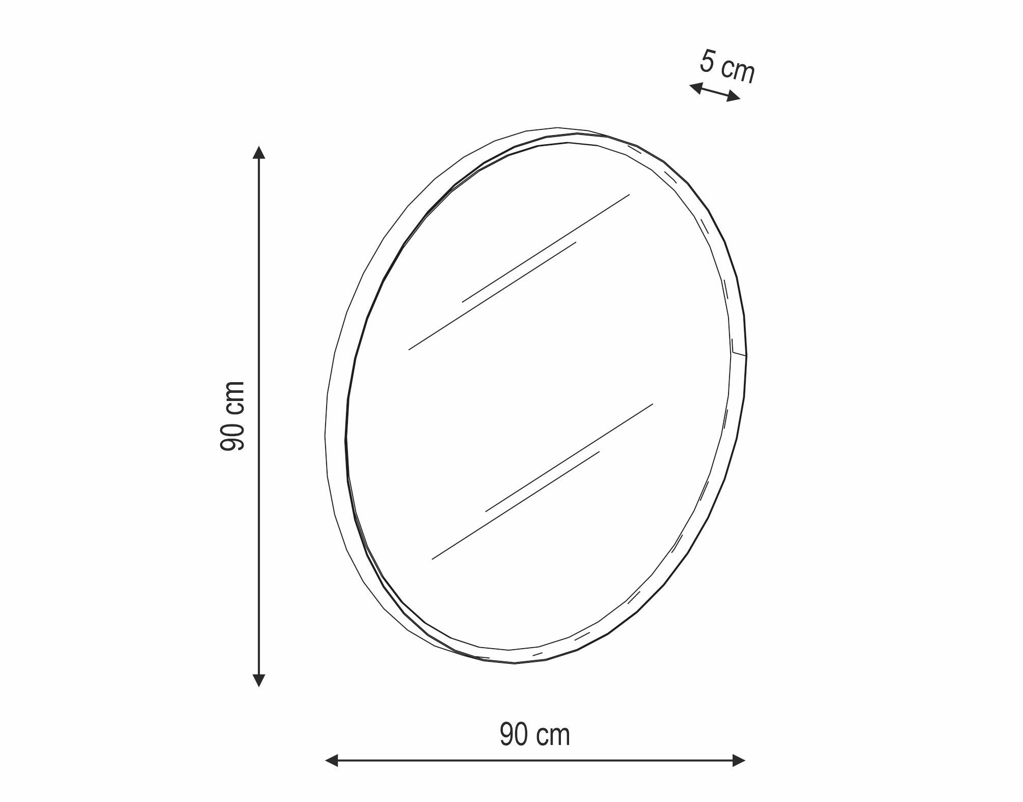 Specchio con illuminazione integrata bagno tondo Pixel L 90 x H 90 x P ...