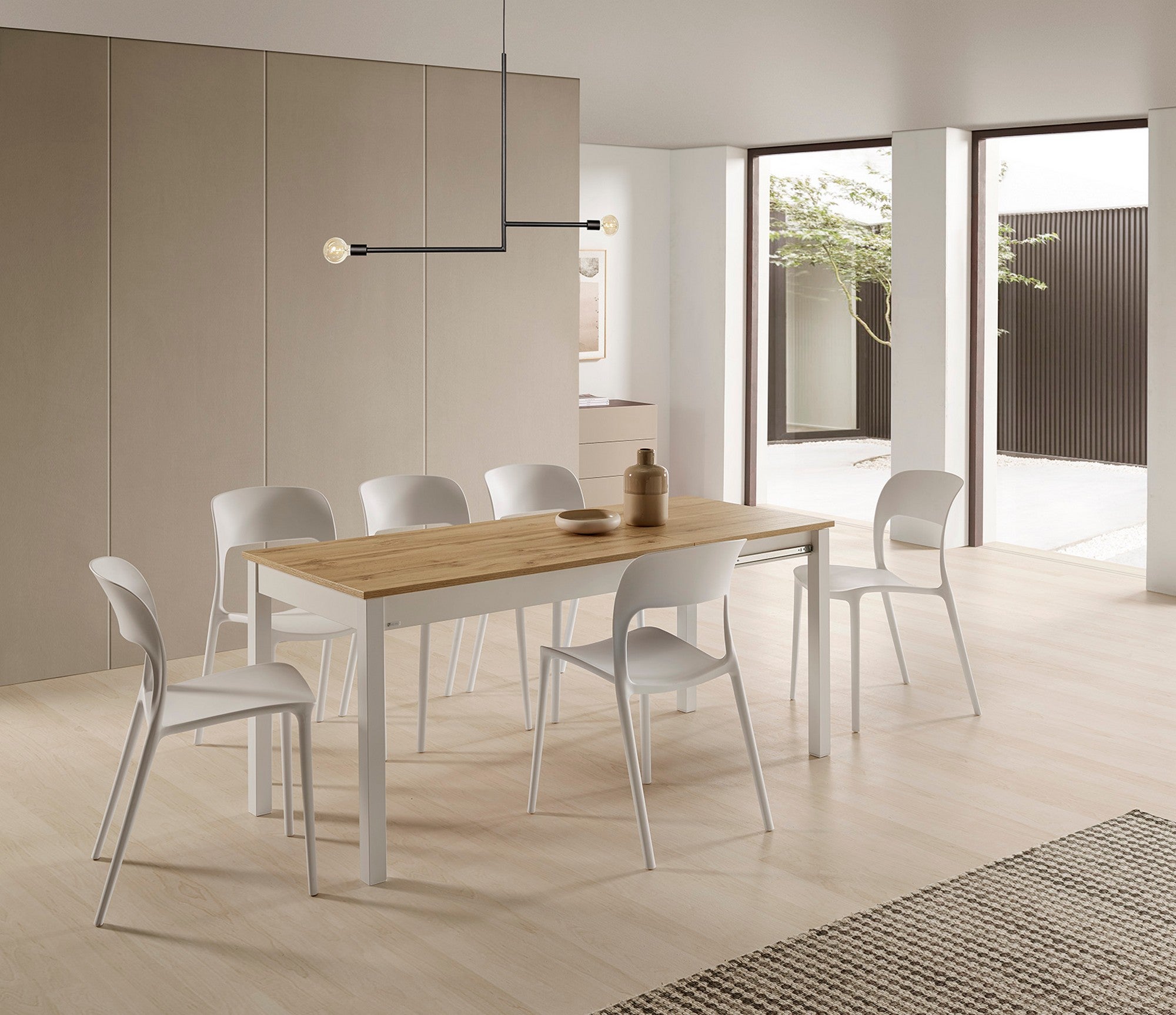 Conjunto mesa Atenas 120x80 cm extensible con 6 asientos | Leroy Merlin