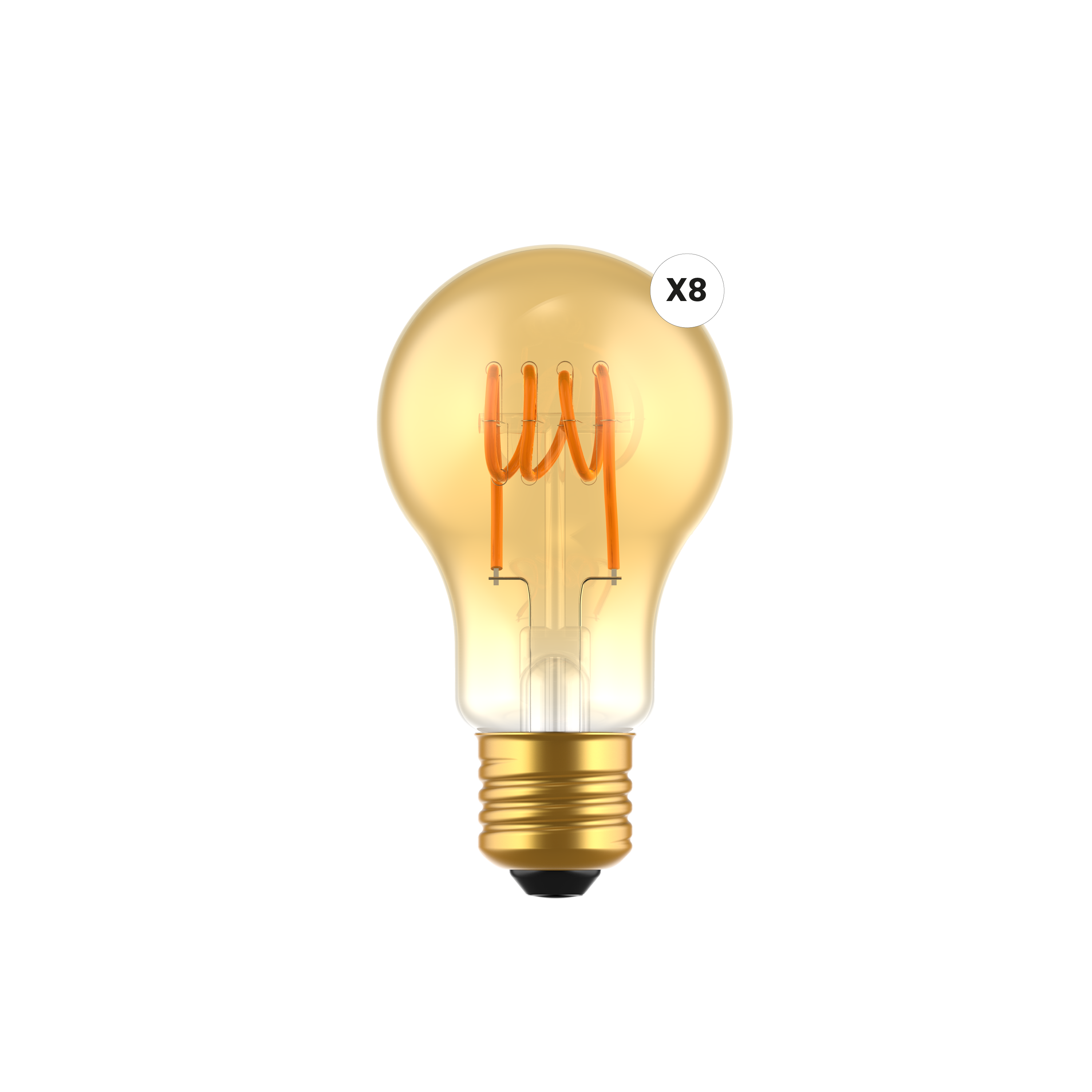 Lot de 8 ampoules led à filament E27, 400lm = 35W, blanc très chaud, LEXMAN | Leroy Merlin