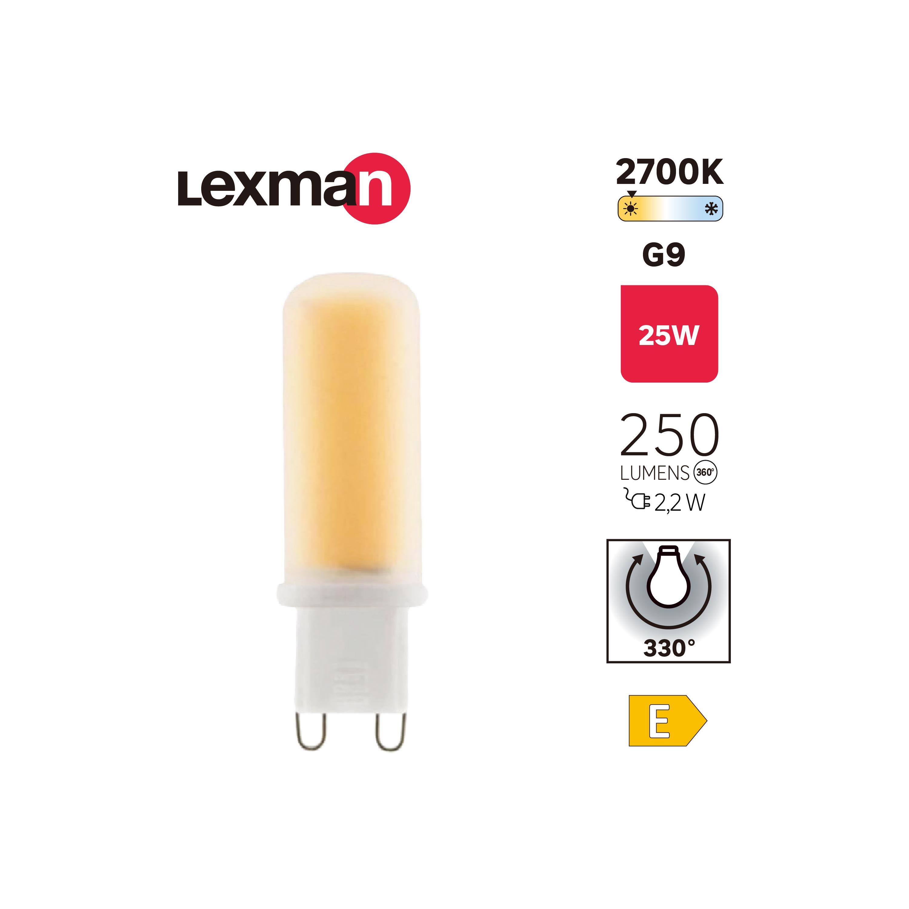 Ampoule led, capsule G9, 250lm = 25W, blanc chaud, LEXMAN | Leroy Merlin