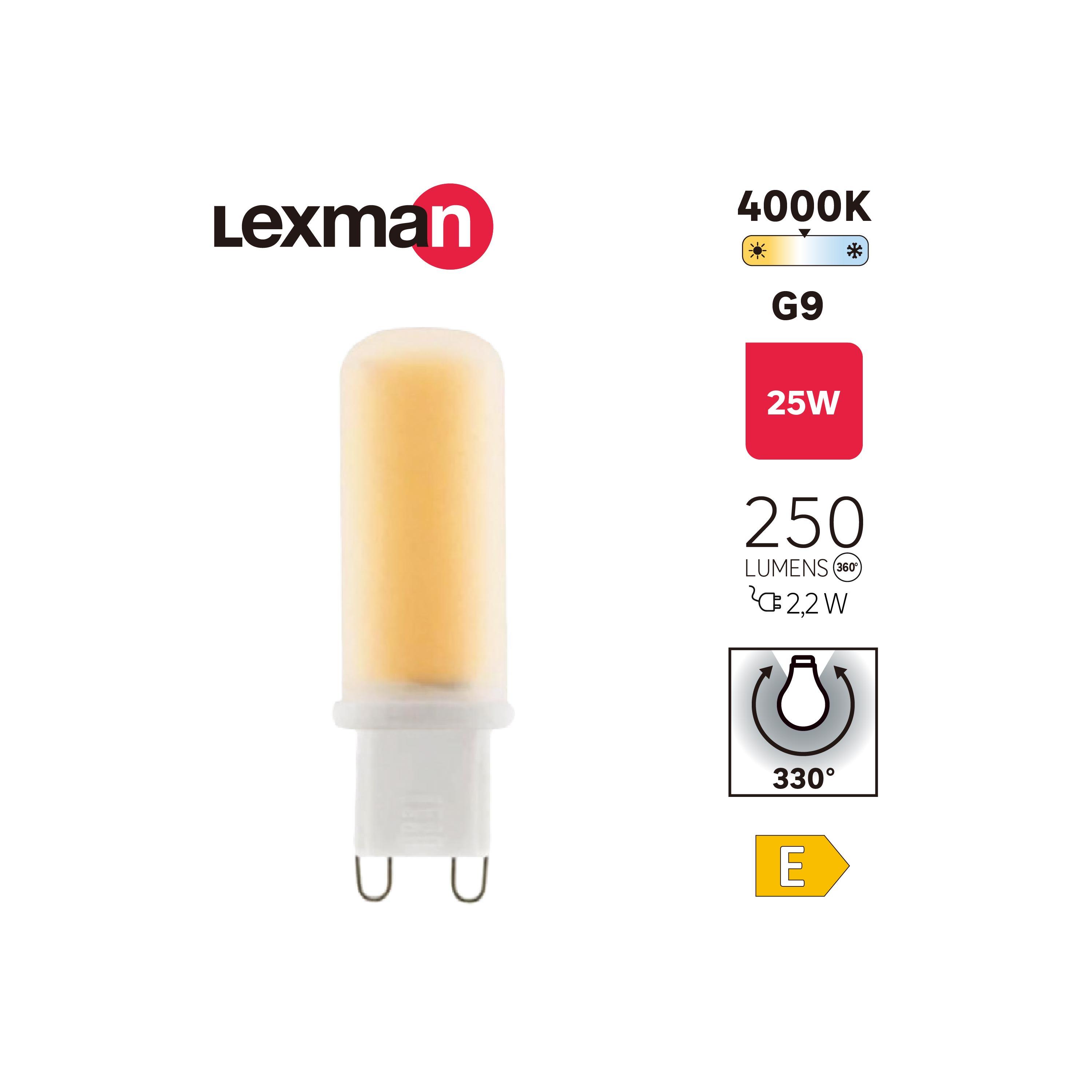 Ampoule led, capsule G9, 250lm = 25W, blanc neutre, LEXMAN | Leroy Merlin