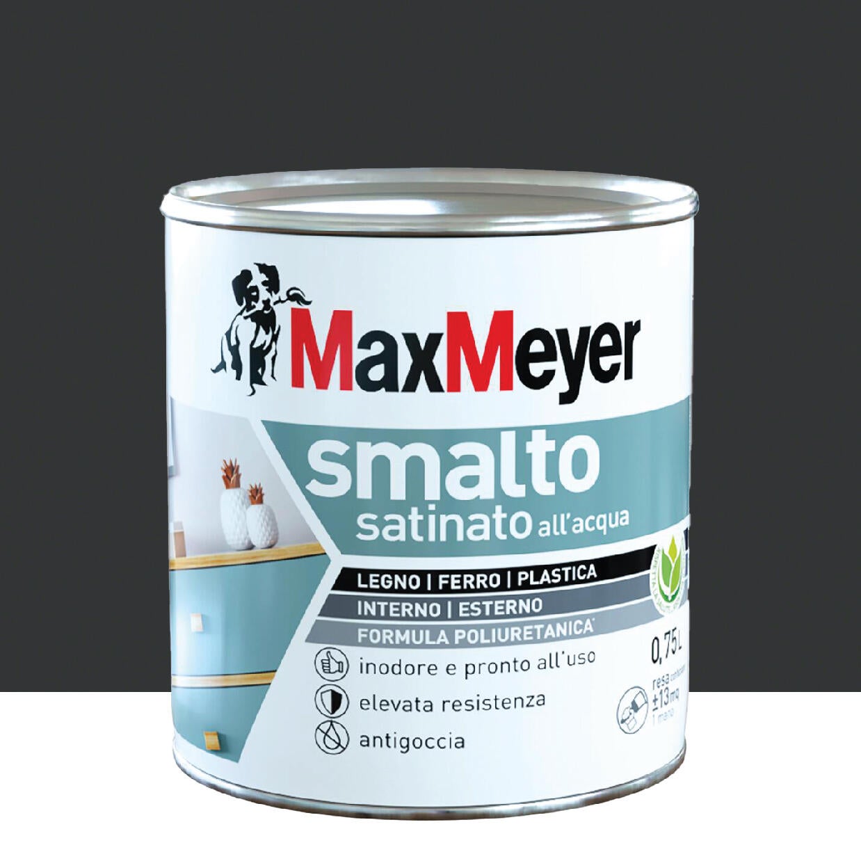 Vernice da esterno per plastica MAXMEYER poliuretanico nero satinato, 0 ...