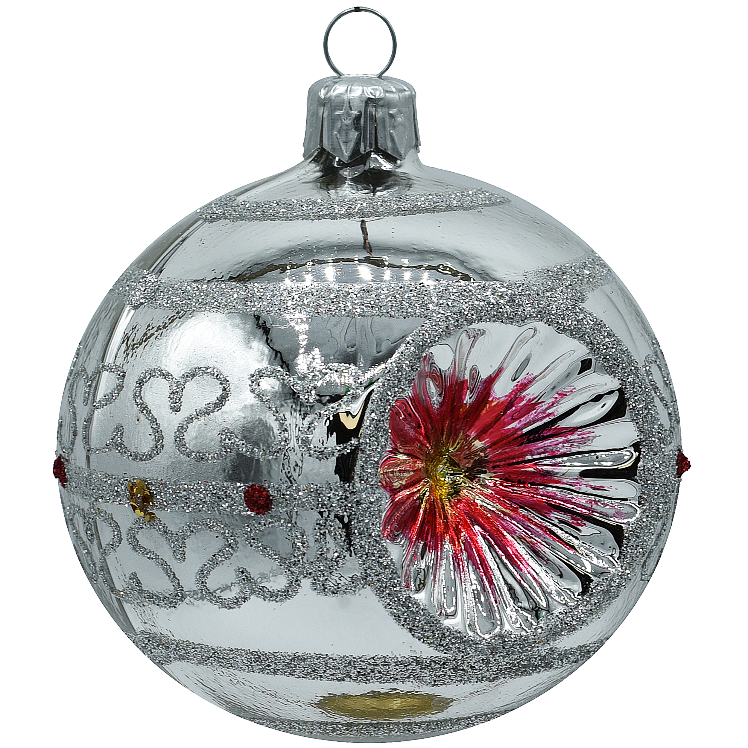 Bombki szklane 8cm dekorowane reflektorki - Leroy Merlin