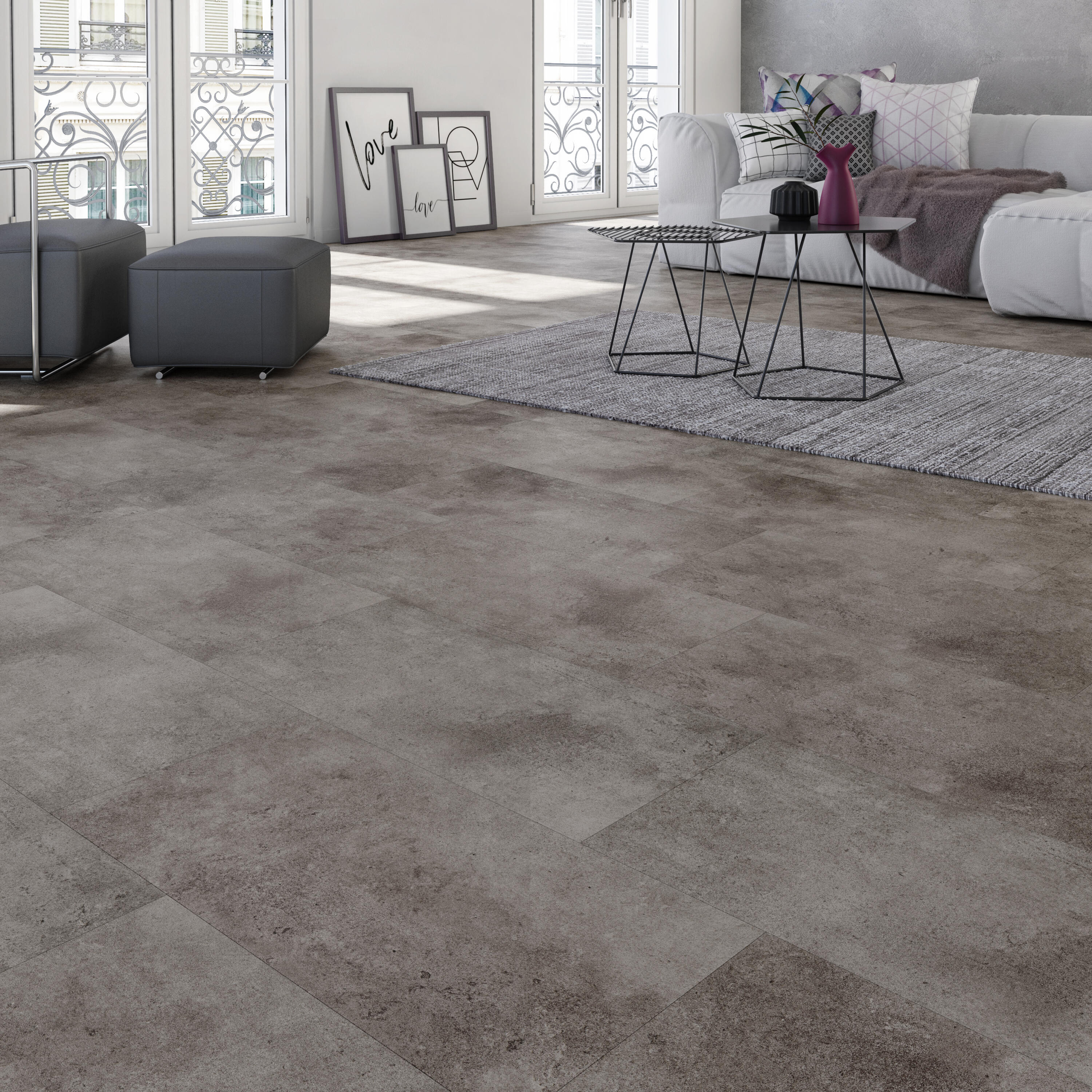 Pavimento in LVT passaggio intensivo Beton Sp 5 mm ARTENS 1.12 m² ...