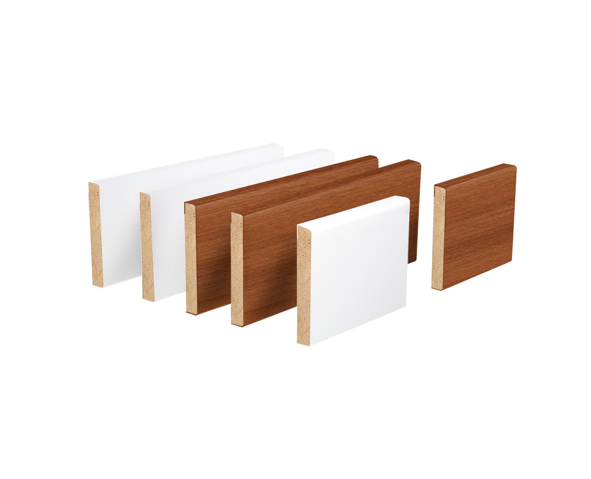 Kit de 5 tapetas lisas mdf lacado blanco y rechapado sapelly ...