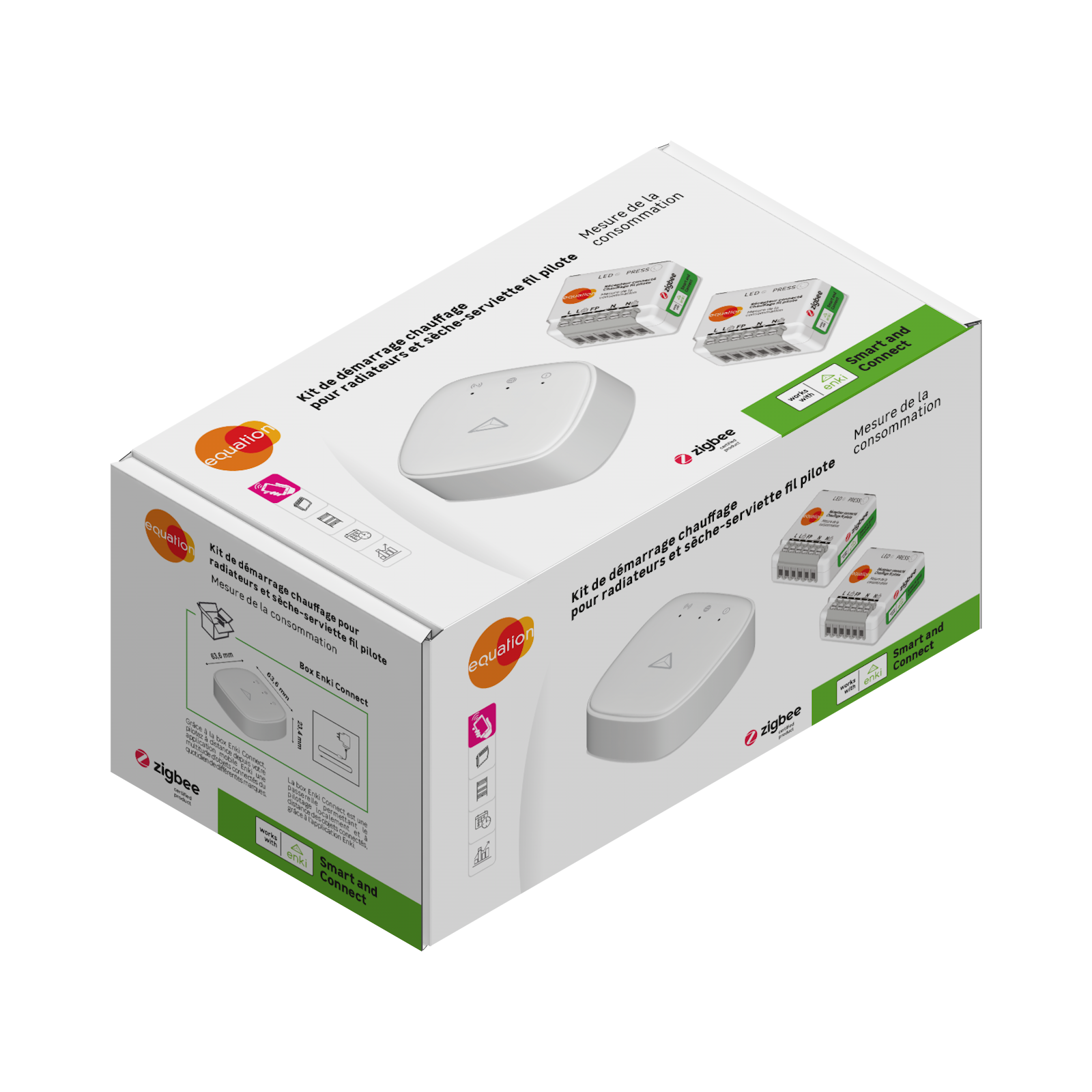 Kit de démarrage modules connectés fil pilote avec box Enki Connect ...