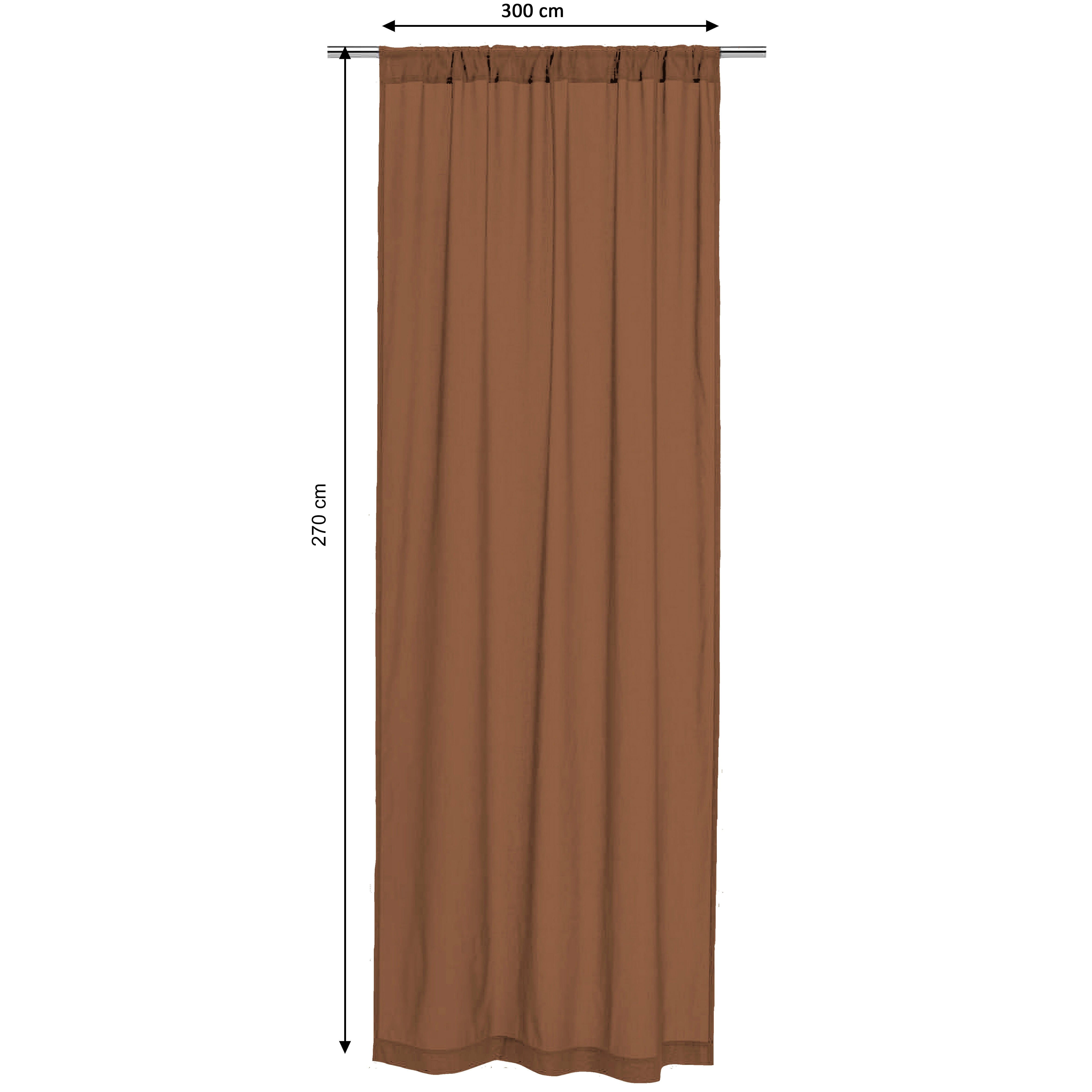 Cortina cinta frunce Taylor INSPIRE liso teja de 300x270cm | Leroy Merlin