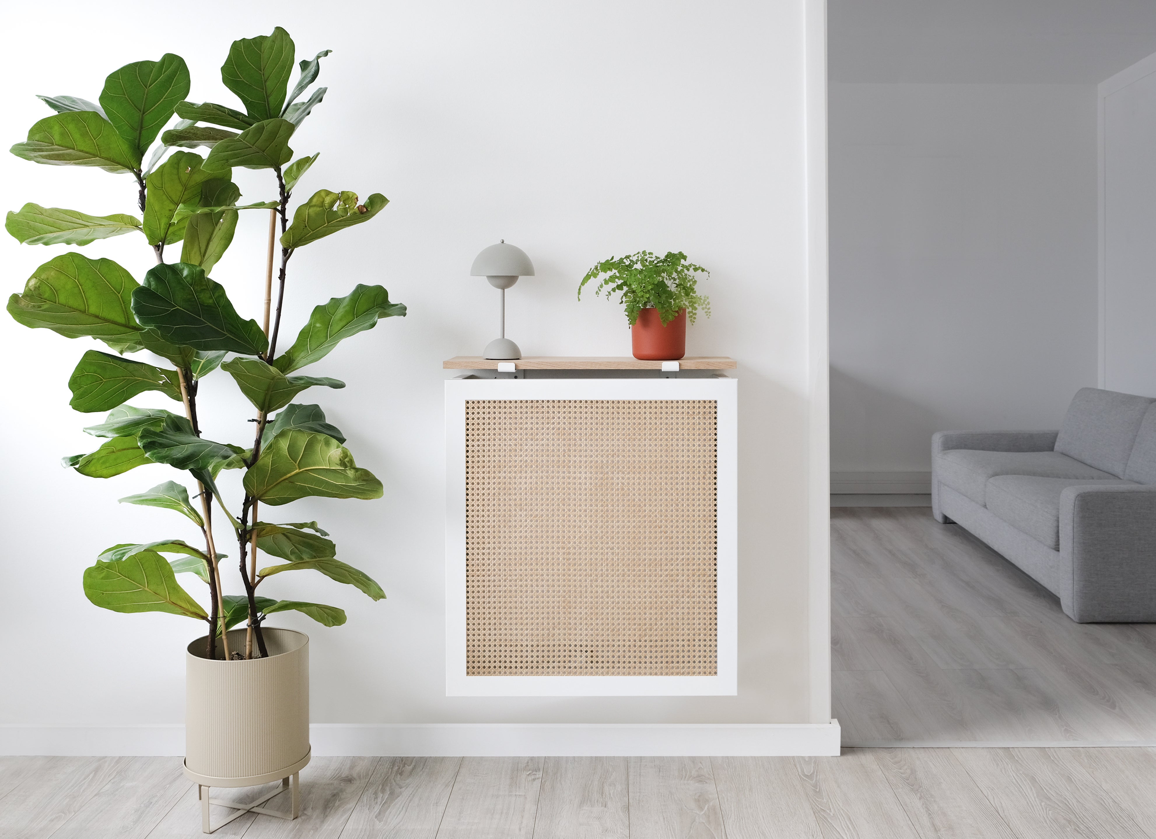 Cache-radiateur cannage 70 blanc sable | Leroy Merlin
