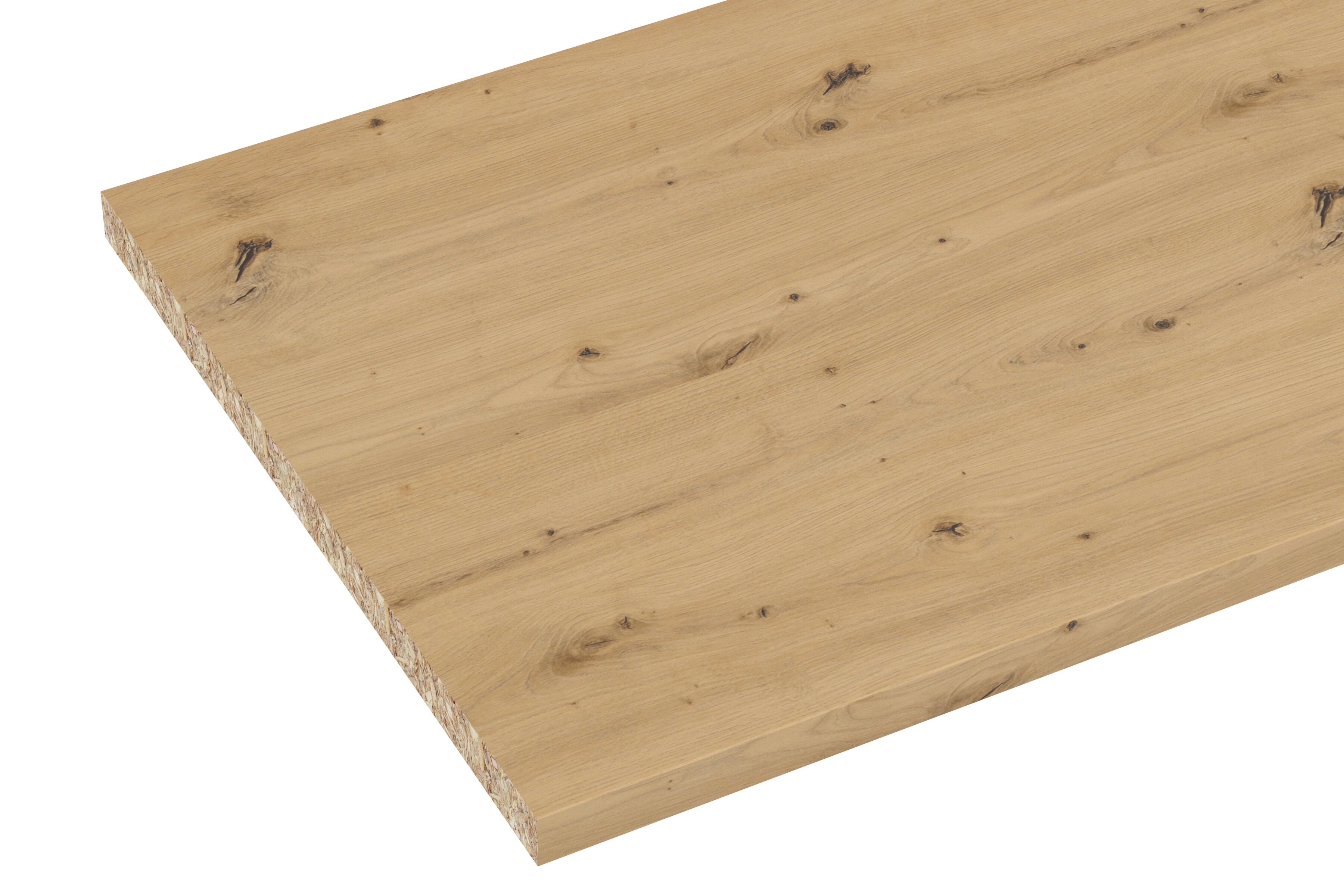 Tablette revêtu mélaminé, décor chêne artisan, L.250 x l.50 cm x Ep.18 ...