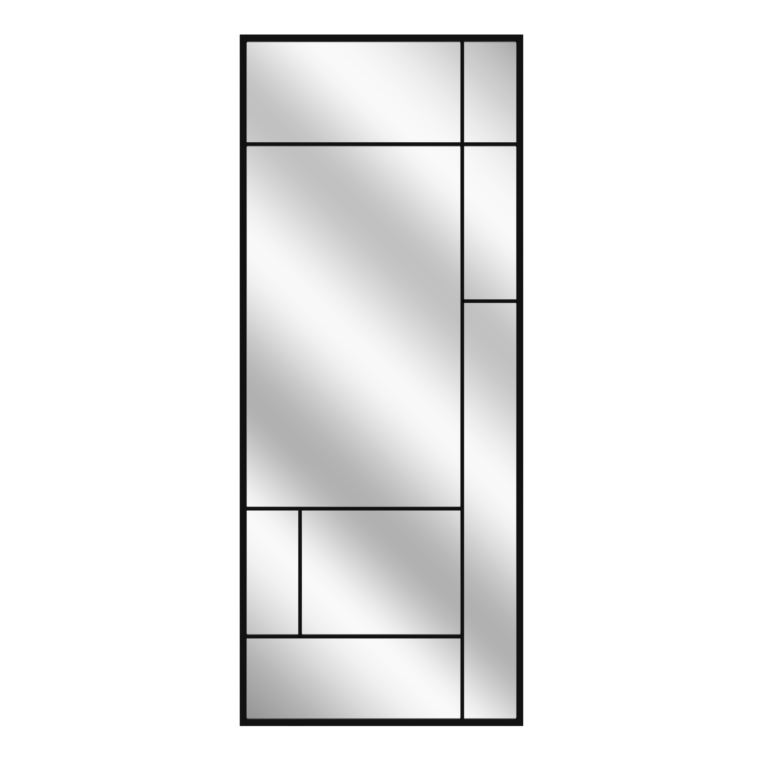 Lustro ze szprosami okno Loft Jacob czarne 60 x 150 cm - Leroy Merlin