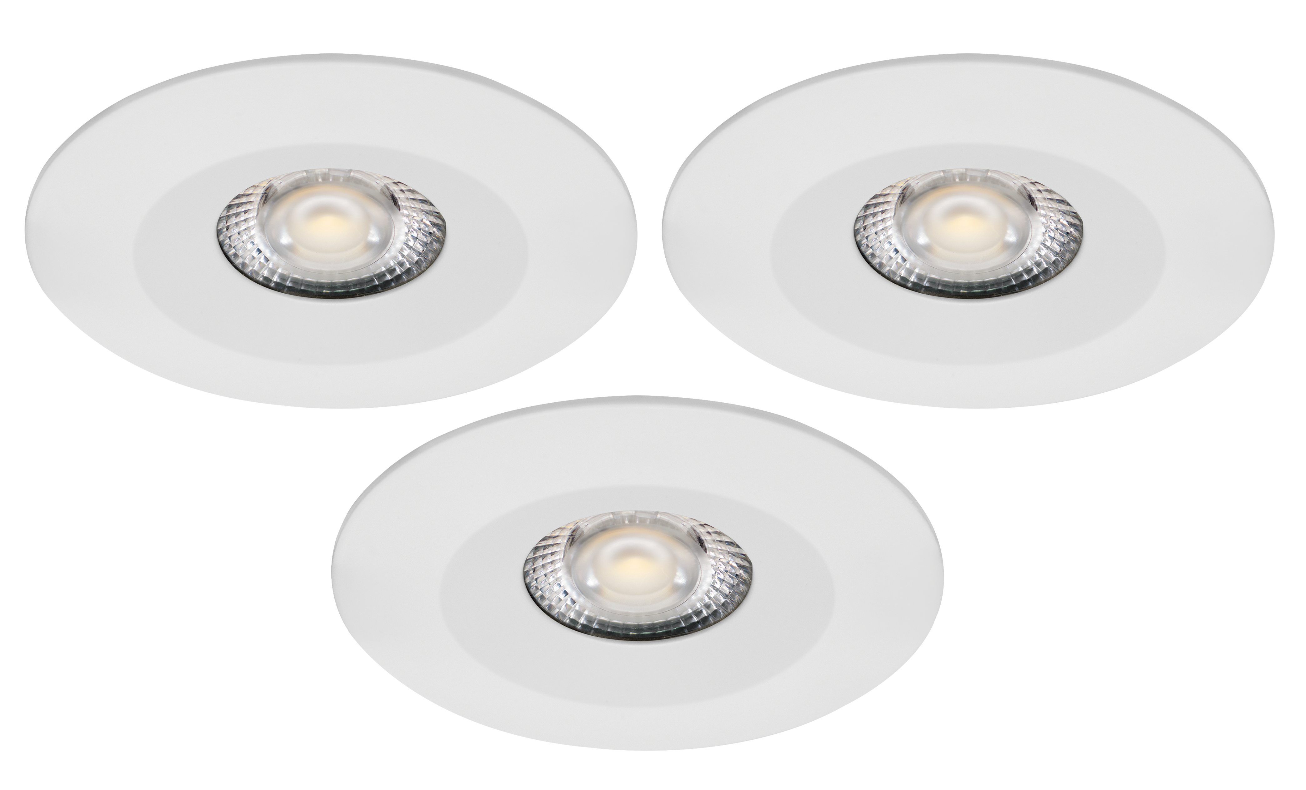 Kit 3 spots à encastrer SDB fixe Aspen LED, blanc chaud/neutre, ARIC ...