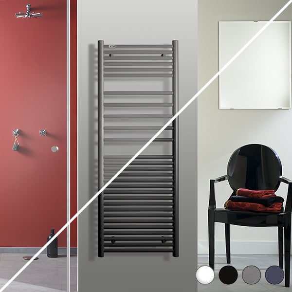 Sèche-serviettes eau chaude Angora ACOVA, 795 W x l.50 cm noir | Leroy ...