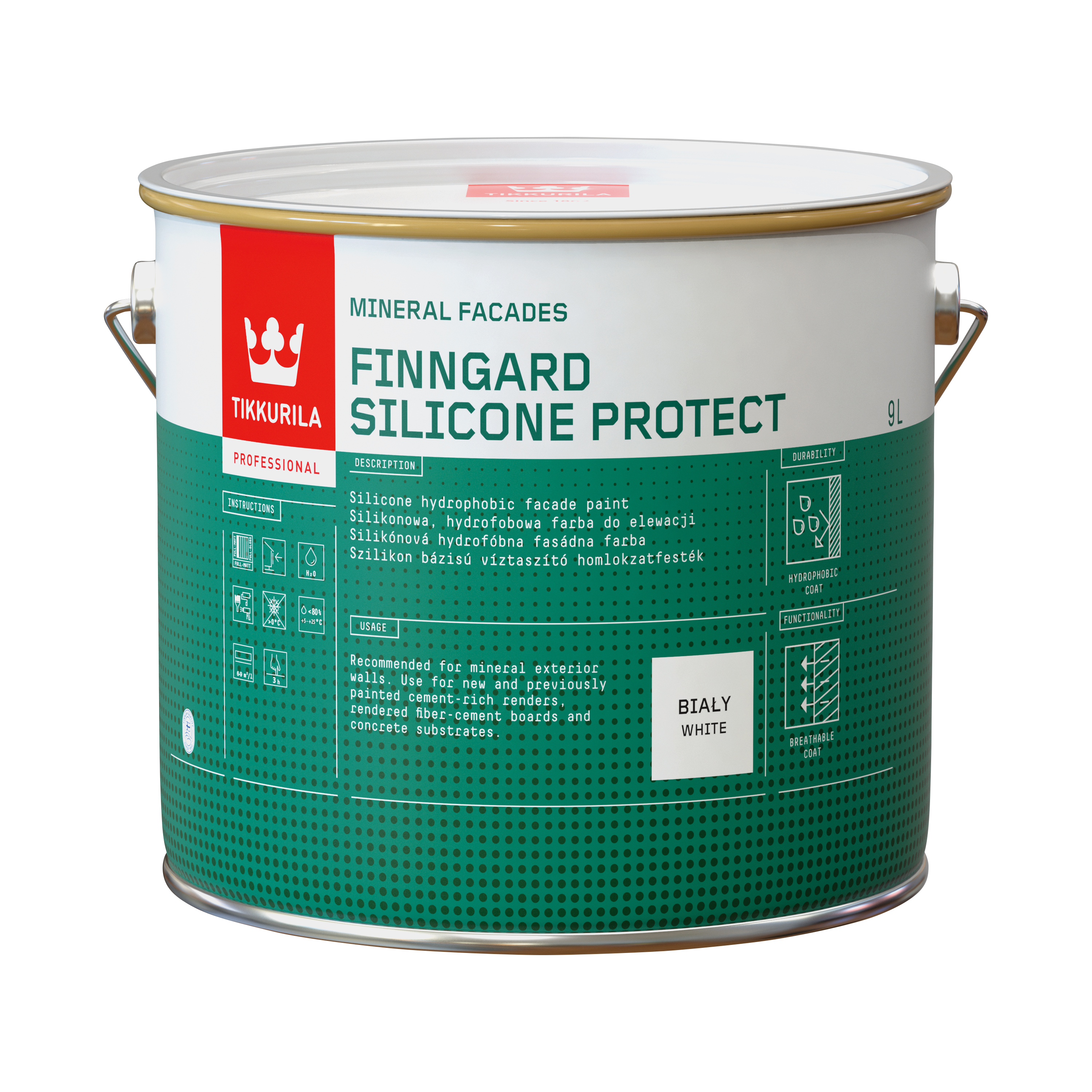 Farba elewacyjna Tikkurila Finngard Silicone Protect 9 l Baza AP - Leroy Merlin