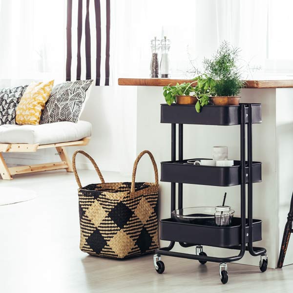 Desserte metal frandis 3 niveaux noir | Leroy Merlin