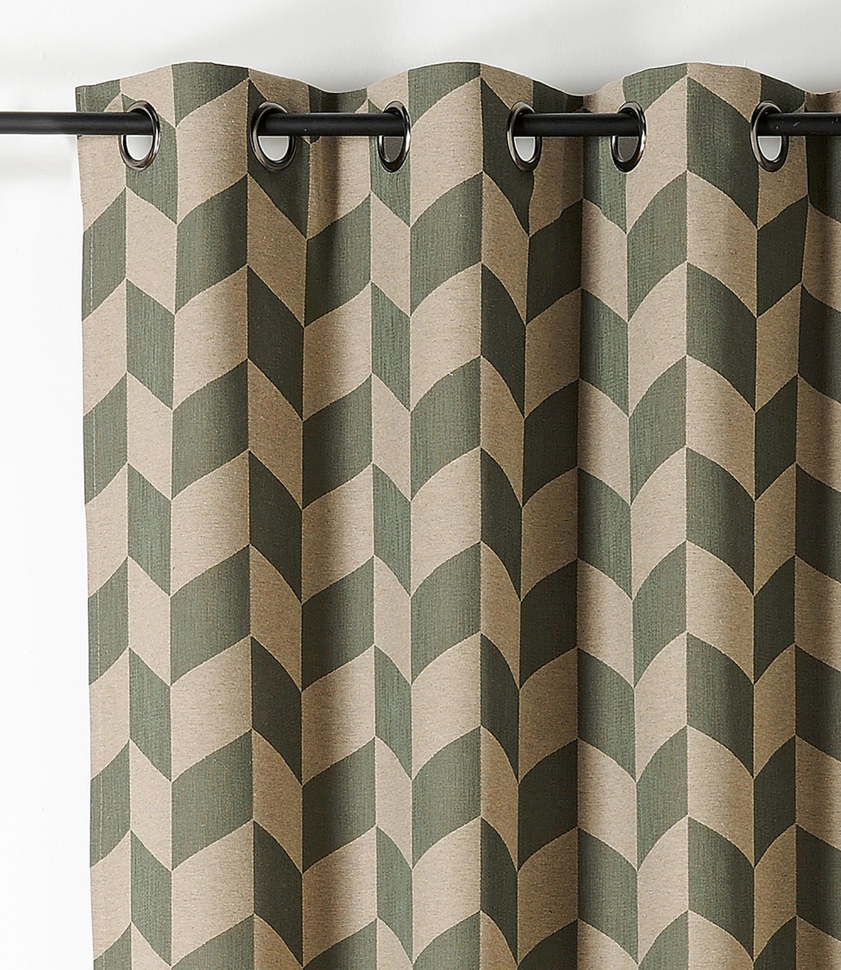 Rideau tamisant, New york coton, vert H.240 x l.140 cm | Leroy Merlin