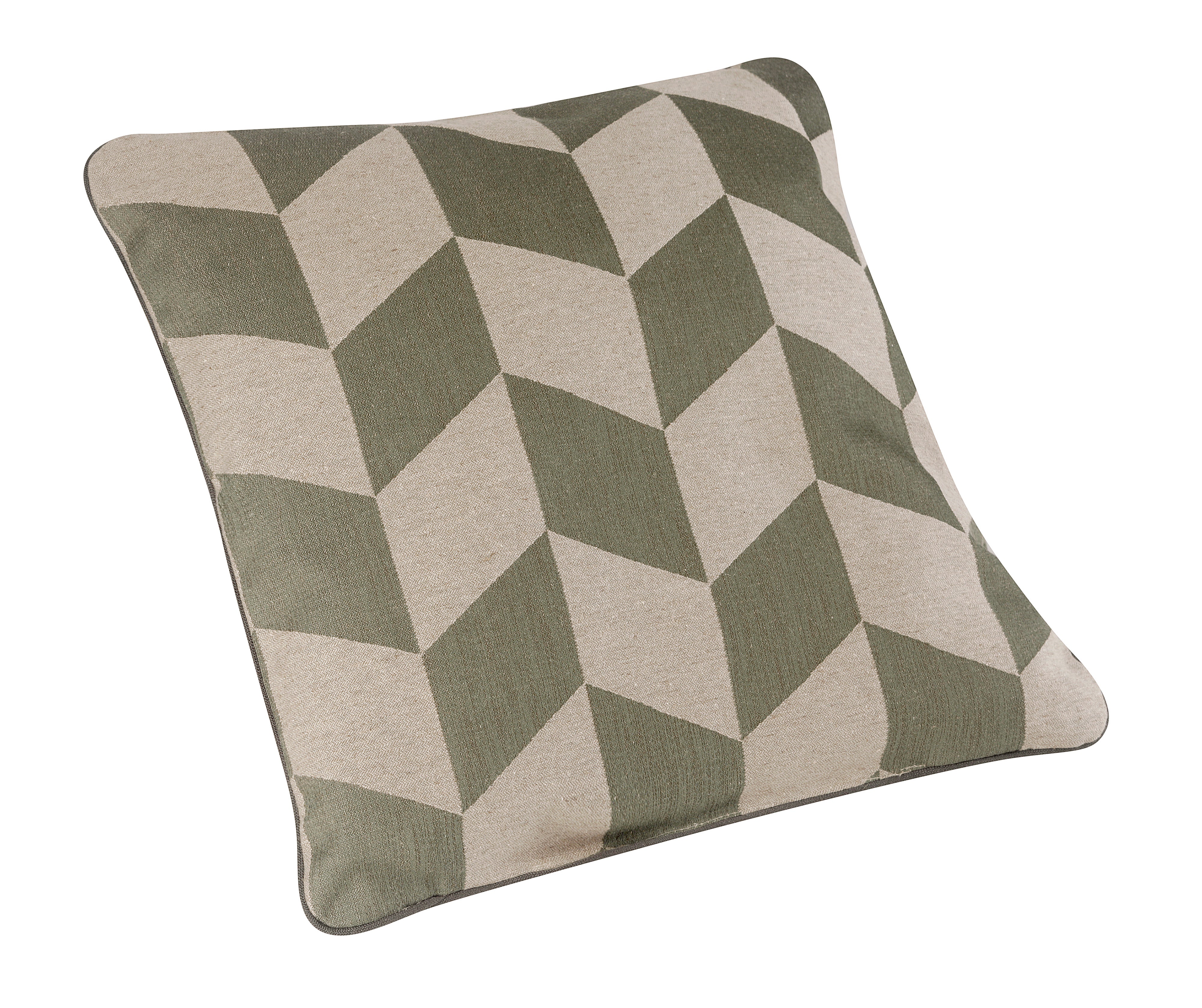 Coussin New York, olive et lin l.45 x H.45 cm | Leroy Merlin