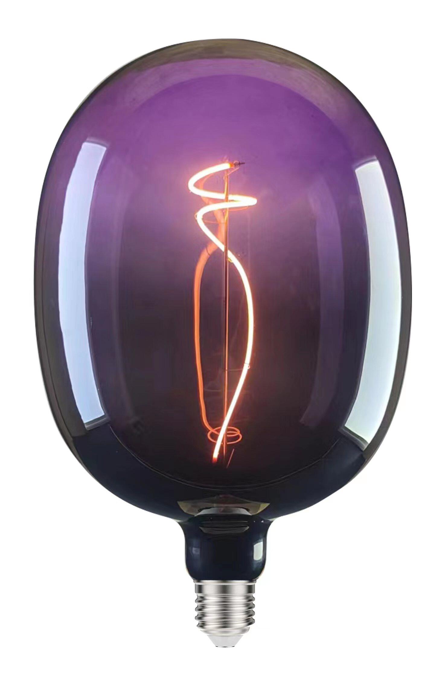 Ampoule led décorative, violette, ovale E27, 100lm, blanc très chaud ...