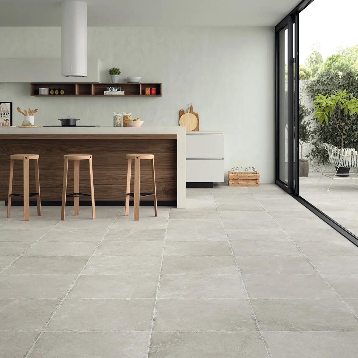 Piastrella da pavimento e rivestimento interno ed esterno P.E. PULSE GREY MT 60X60 in gres ...