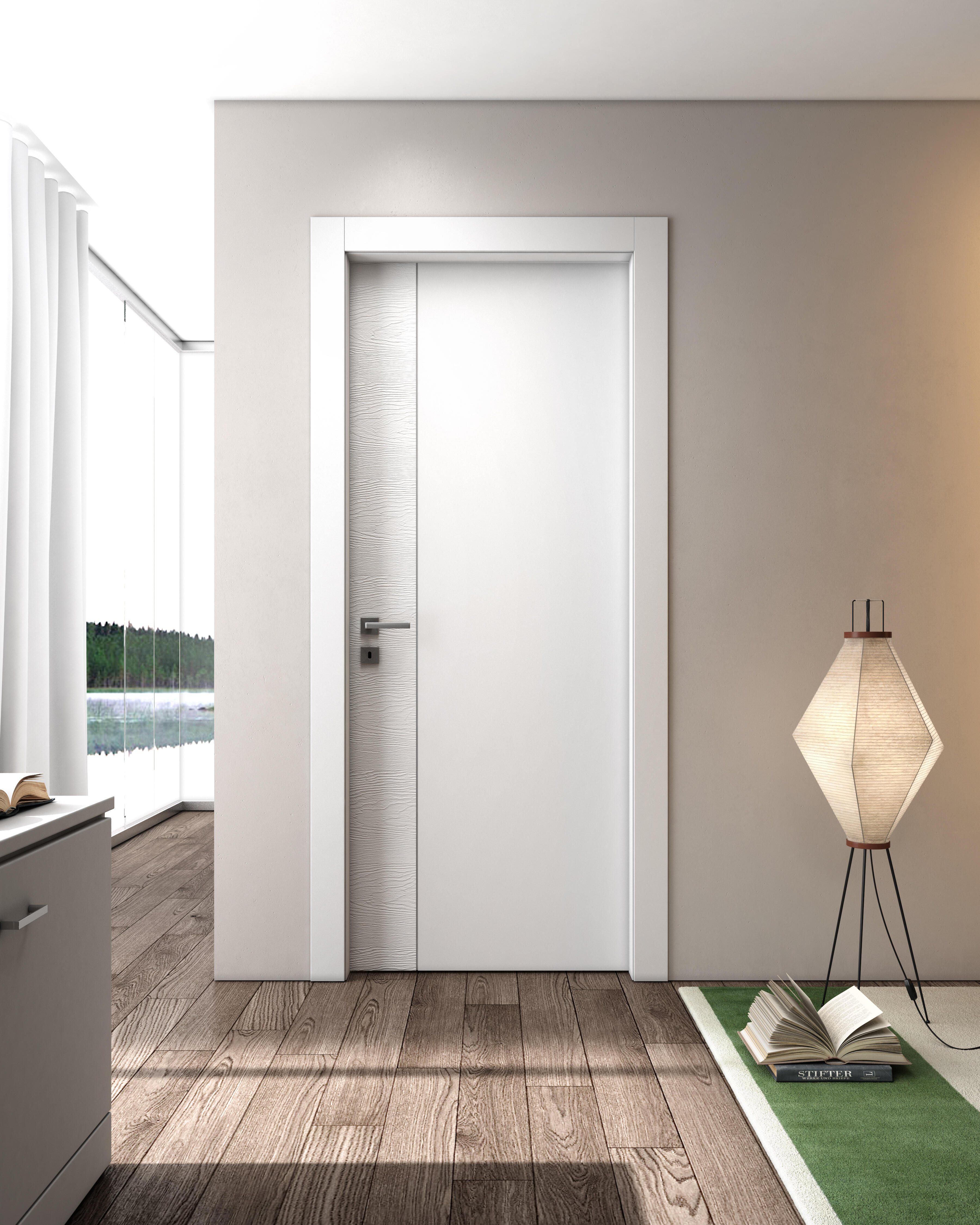 Porta battente Incanto V bianco latte L 60 x H 210 cm reversibile ...