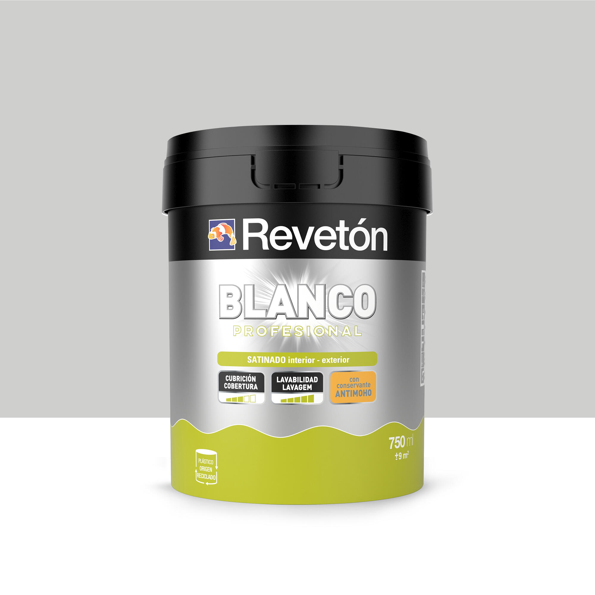 Pintura interior satinado REVETON PRO 0.75L 1502-r50b neutro gris acero ...