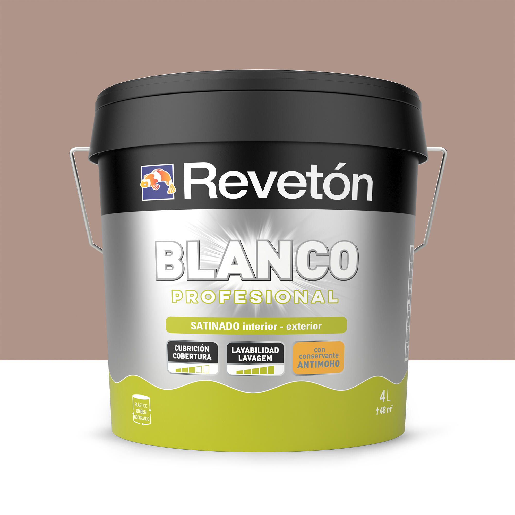 Pintura interior satinado REVETON PRO 4L 4010-y70r marrón oscuro ...