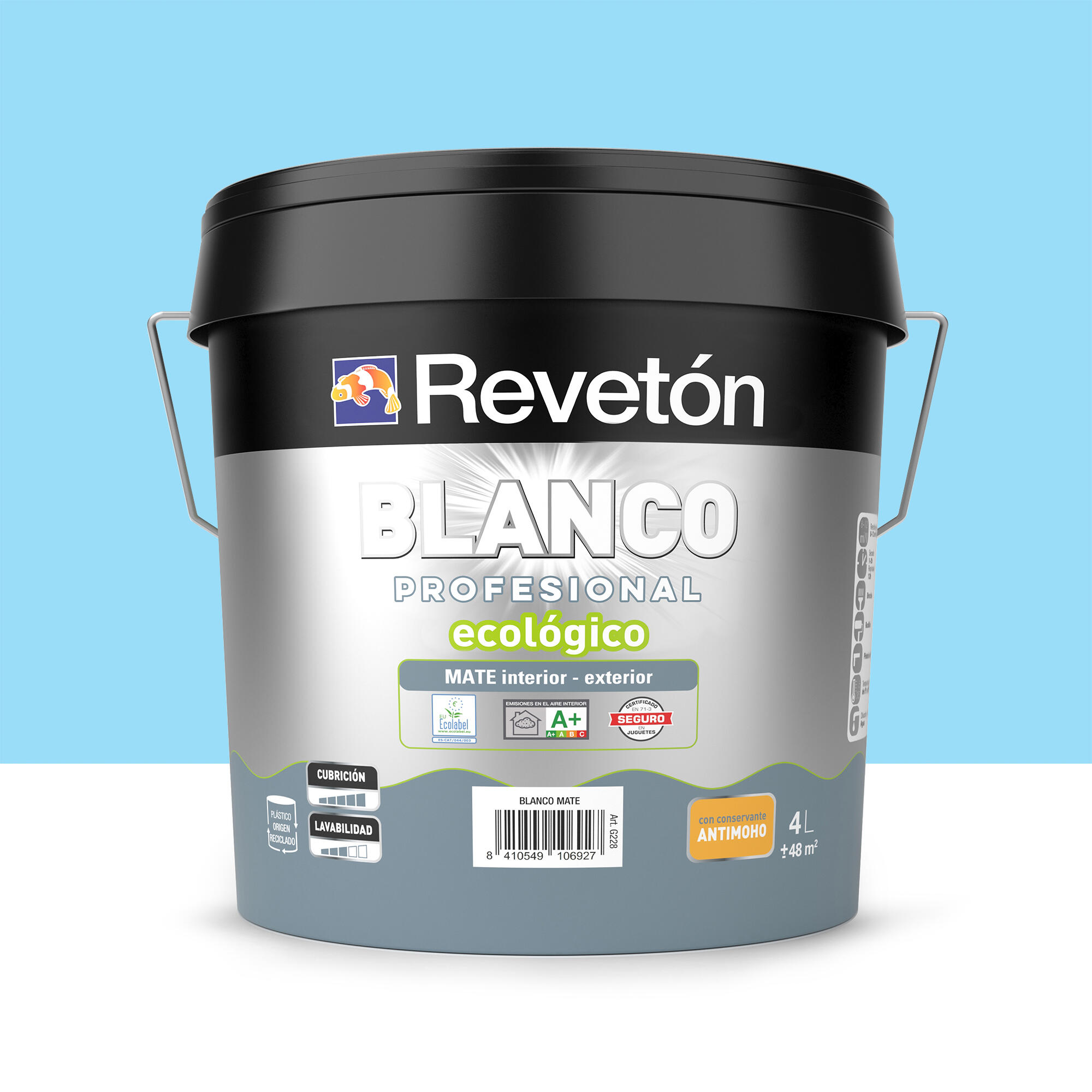 Pintura interior mate REVETON PRO 4L 0530-r90b azul cielo luminoso ...