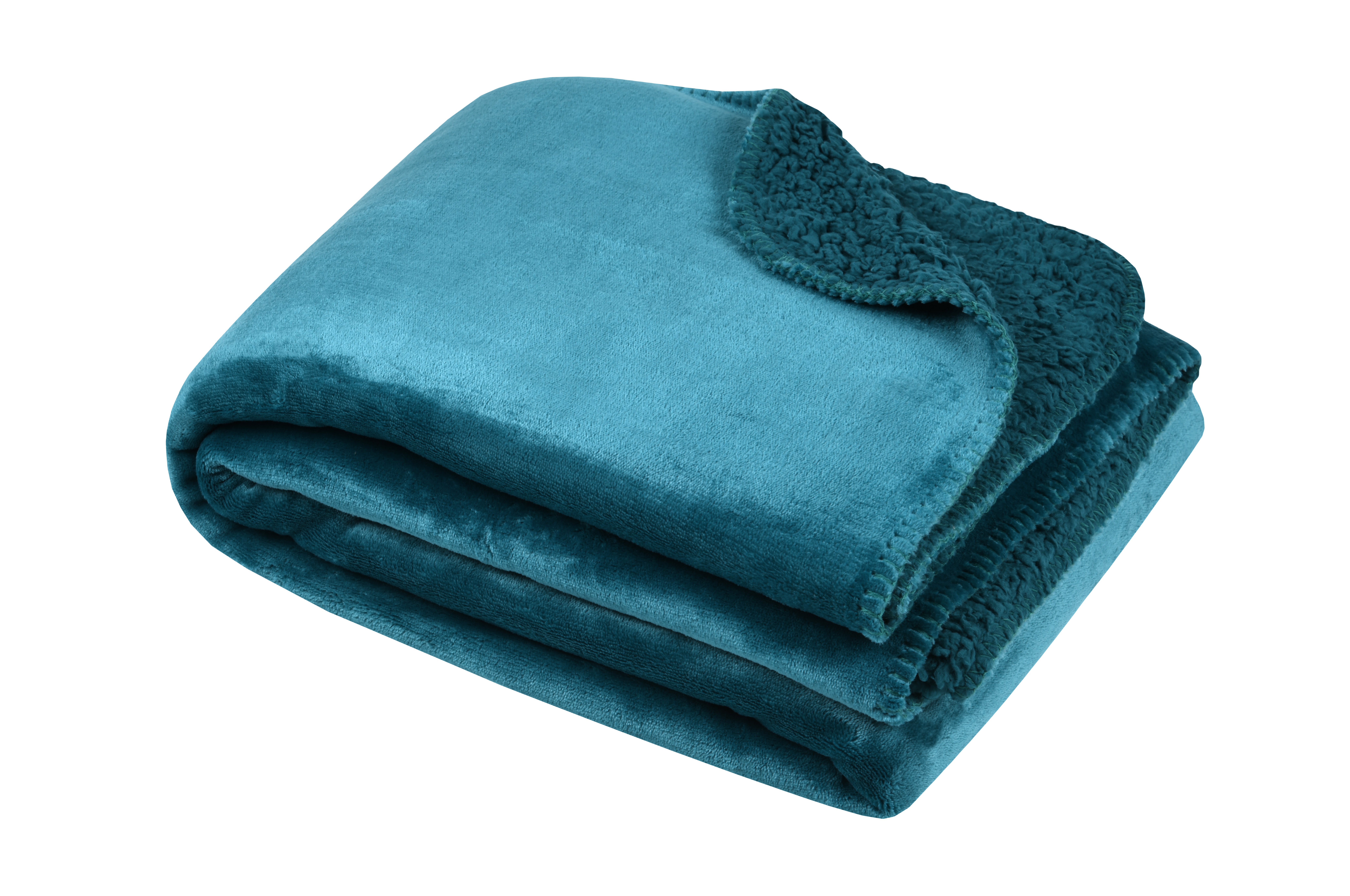 Plaid Michigan, bleu pétrole l.160 x L.130 cm | Leroy Merlin