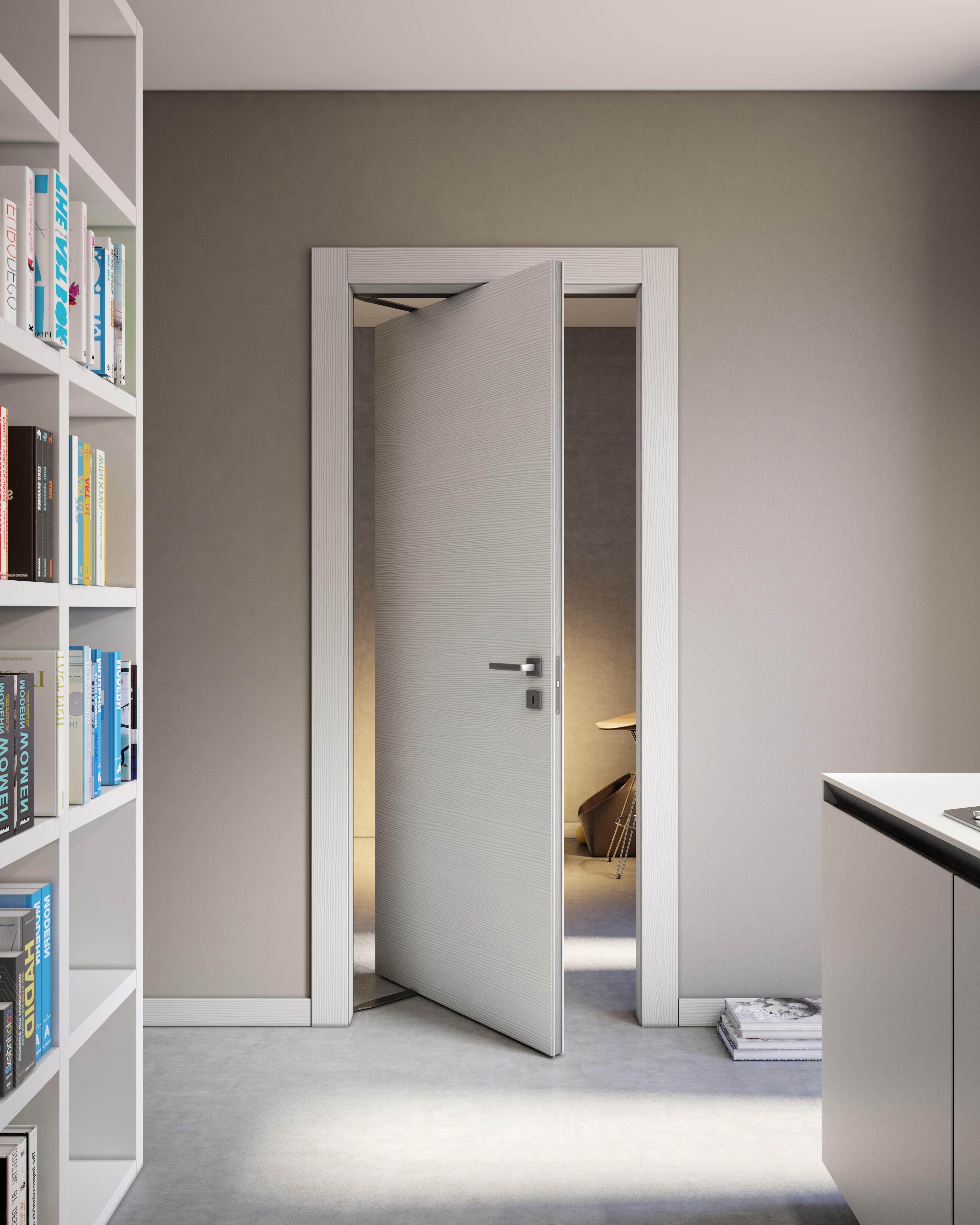 Porta rototraslante in legno, L 60 x H 210 cm, bianco matrix, spingere ...