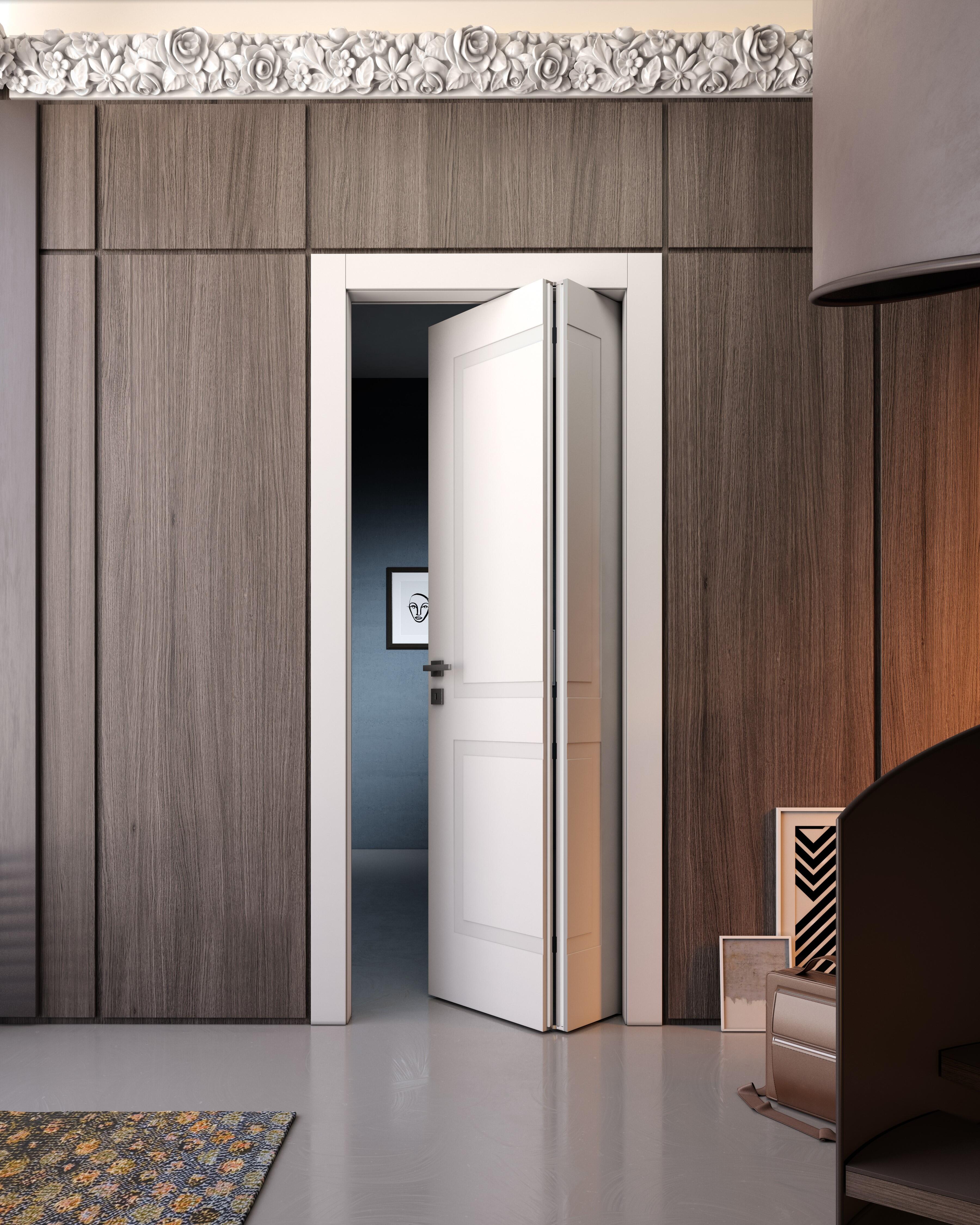 Porta pieghevole a libro asimmetrica Como bianco L 80 x H 210 cm destra ...