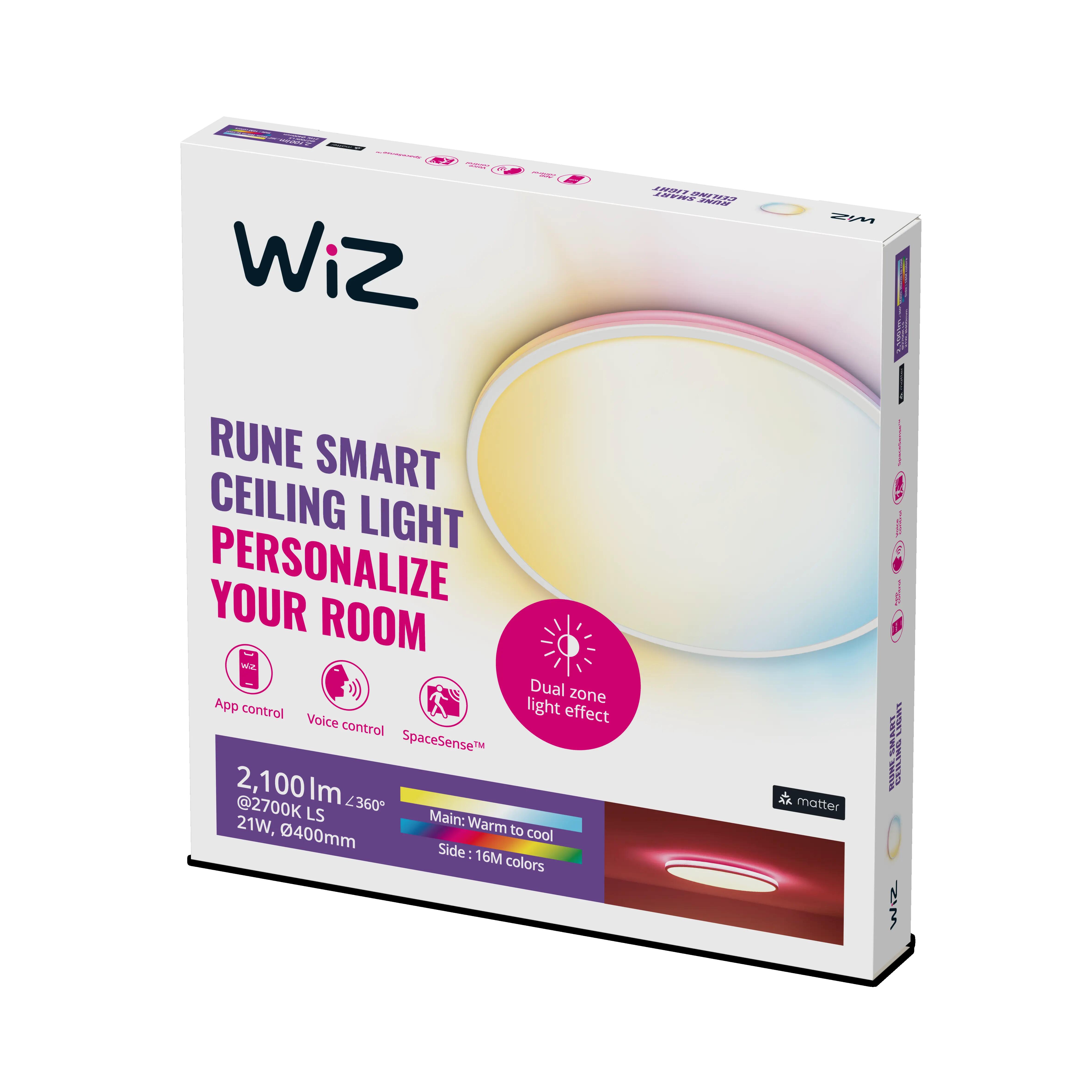Pannello LED smart Rune WiZ Ceiling bianco Ø 4.5 cmrgbw 2100 LUMEN, WIZ | Leroy Merlin