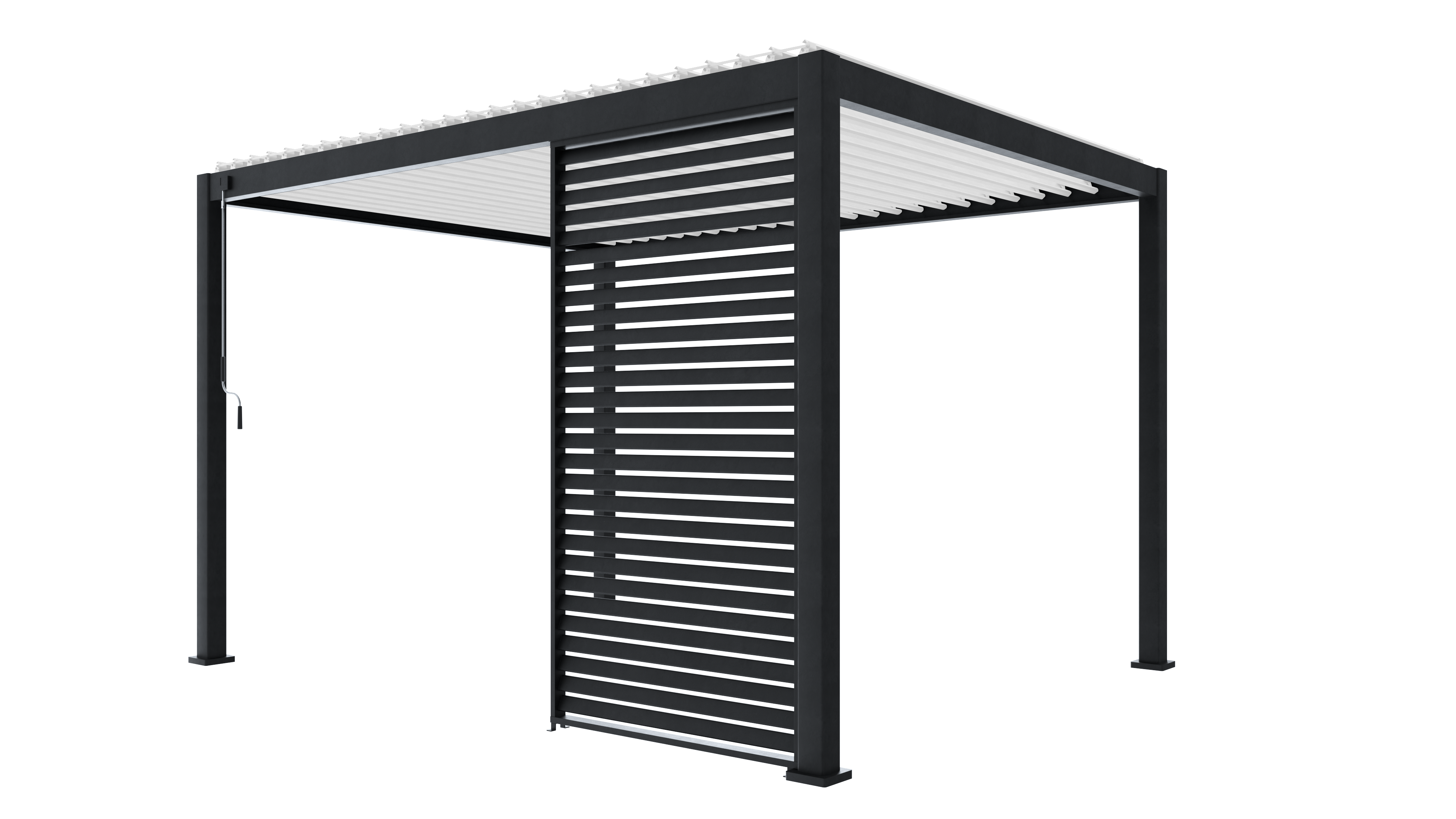 Persienne en aluminium coloris gris anthracite 123 cm pour pergola ...